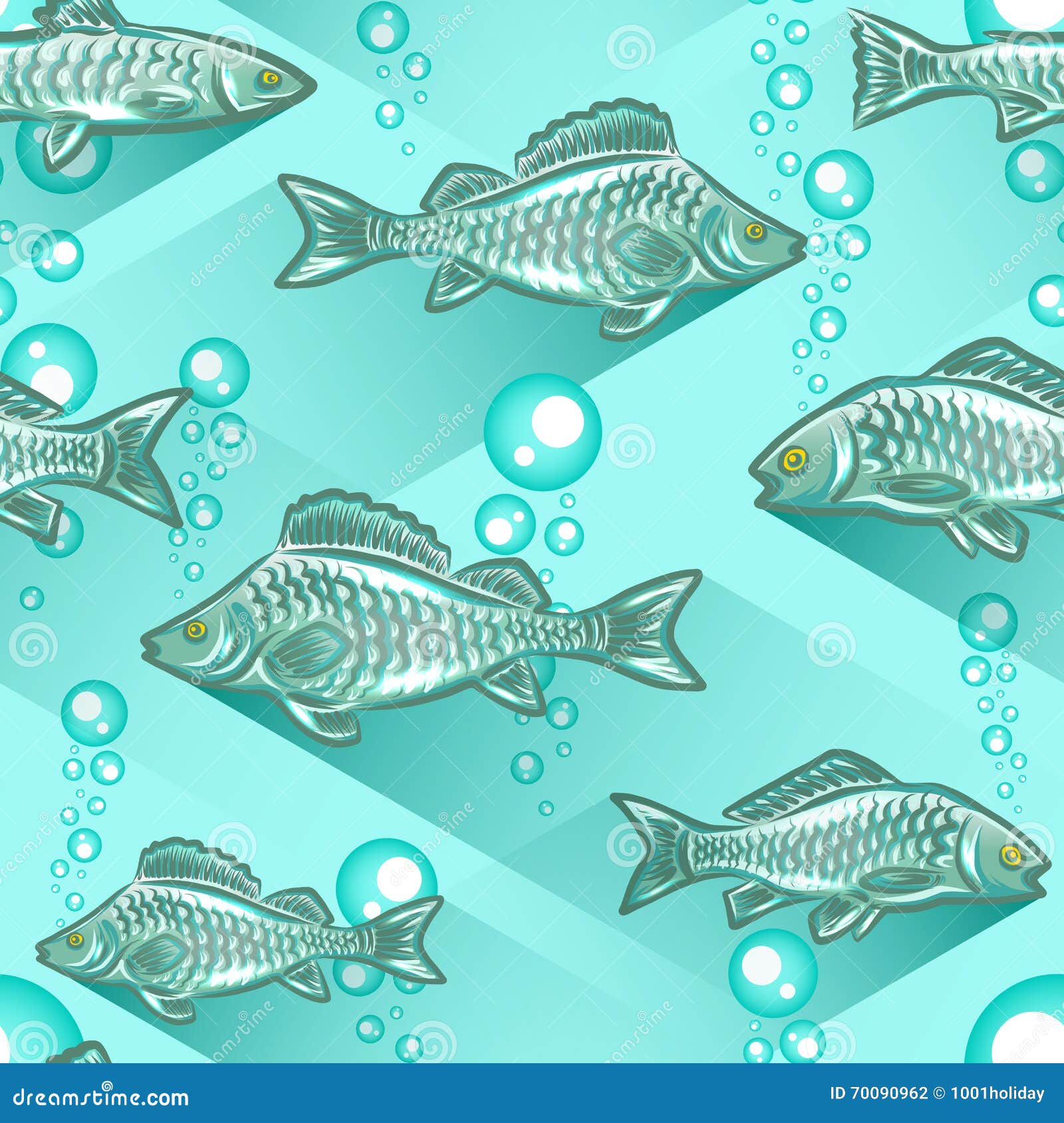 Realistic fish seamless stock vector. Illustration of abstract - 70090962