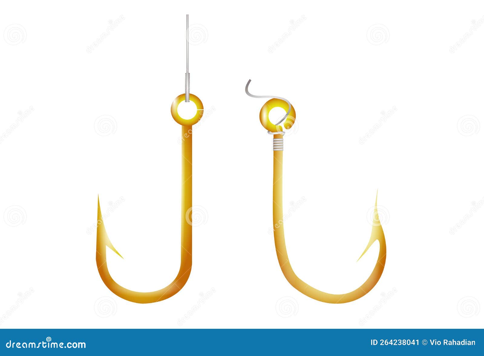 Realistic Fishing Hook Isolated on White Background Stock Illustration ...