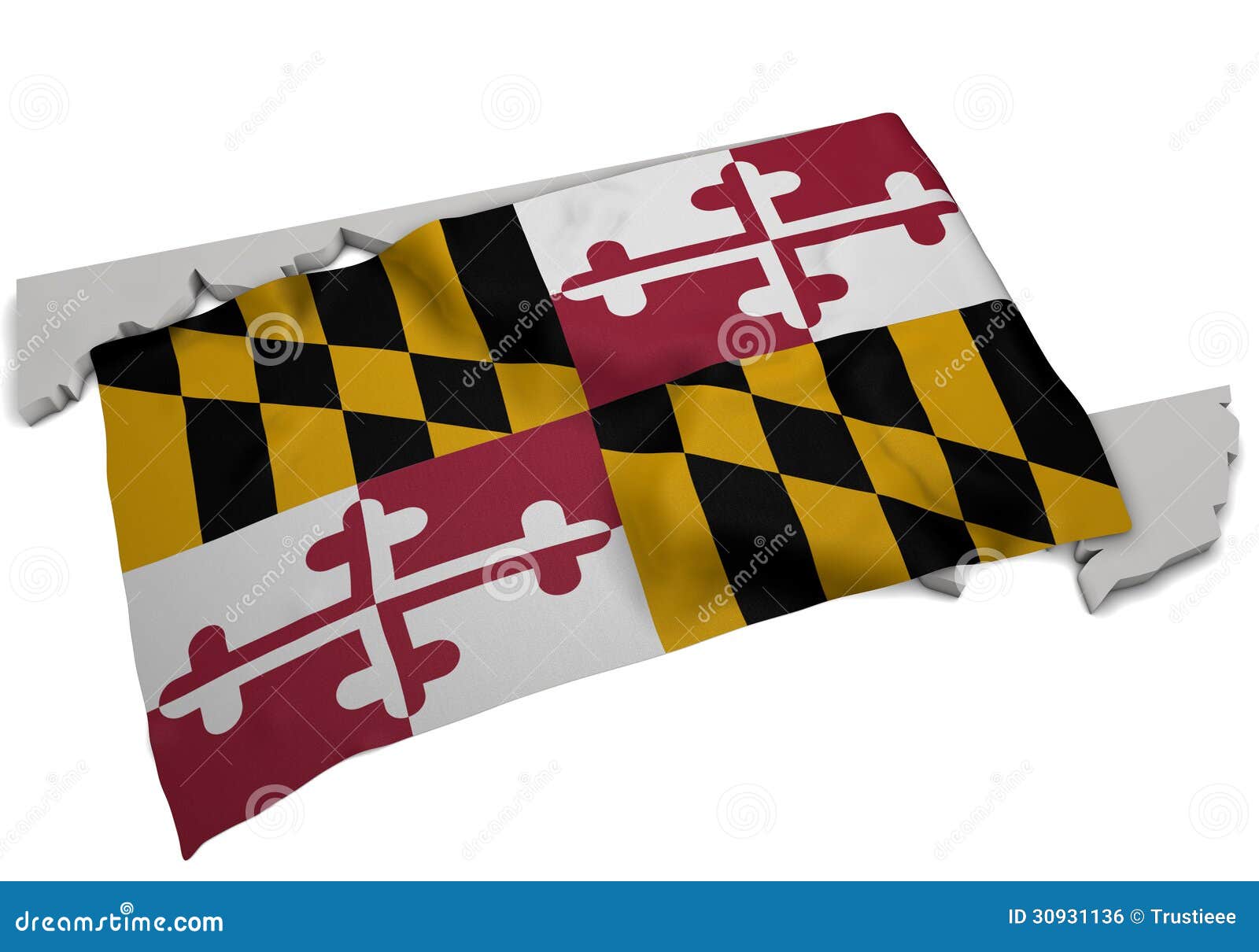 Realistic Flag Covering the Shape of Maryland (series) Stock Photo ...
