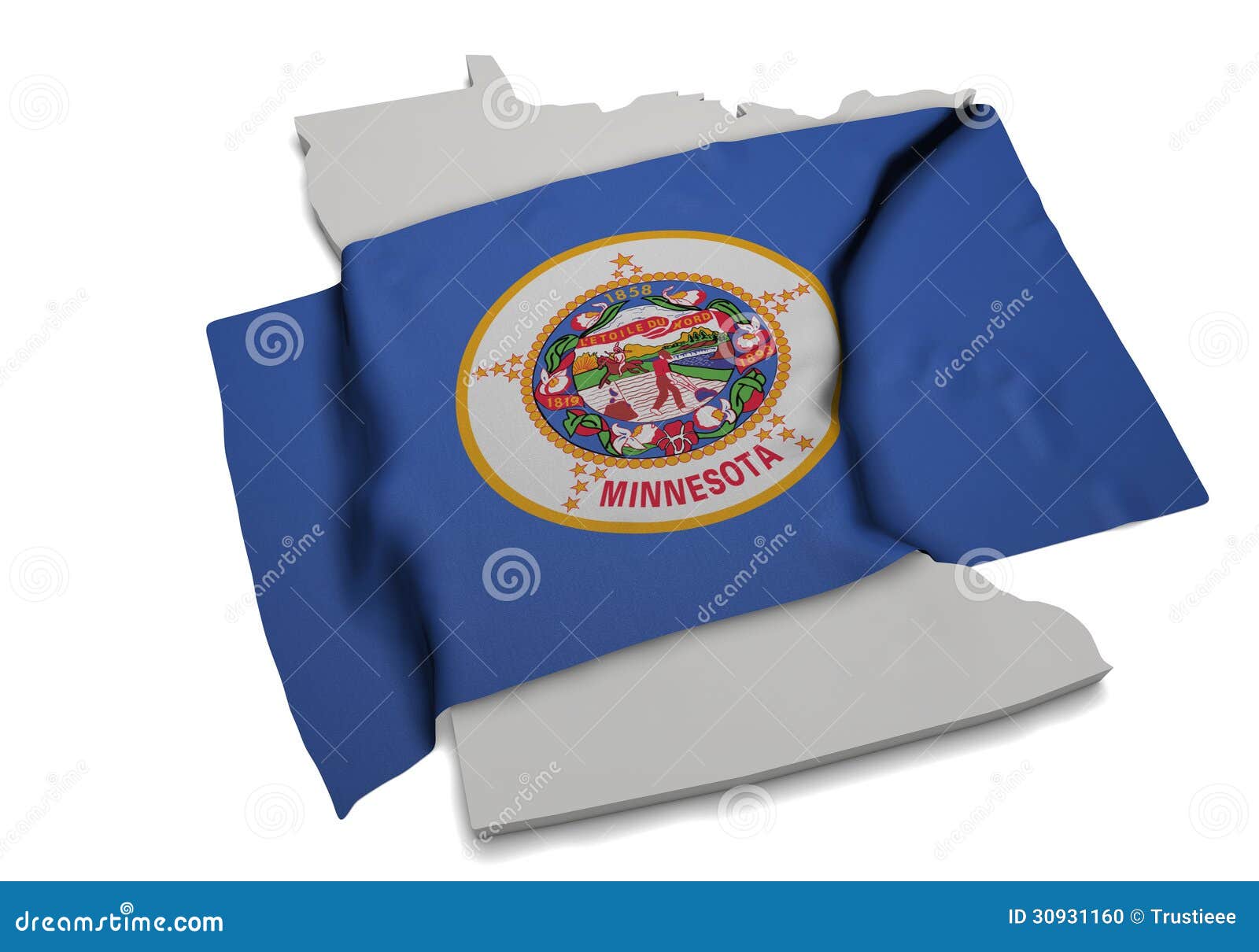 Realistic Flag Covering the Shape of Minnesota (series) Stock Photo ...