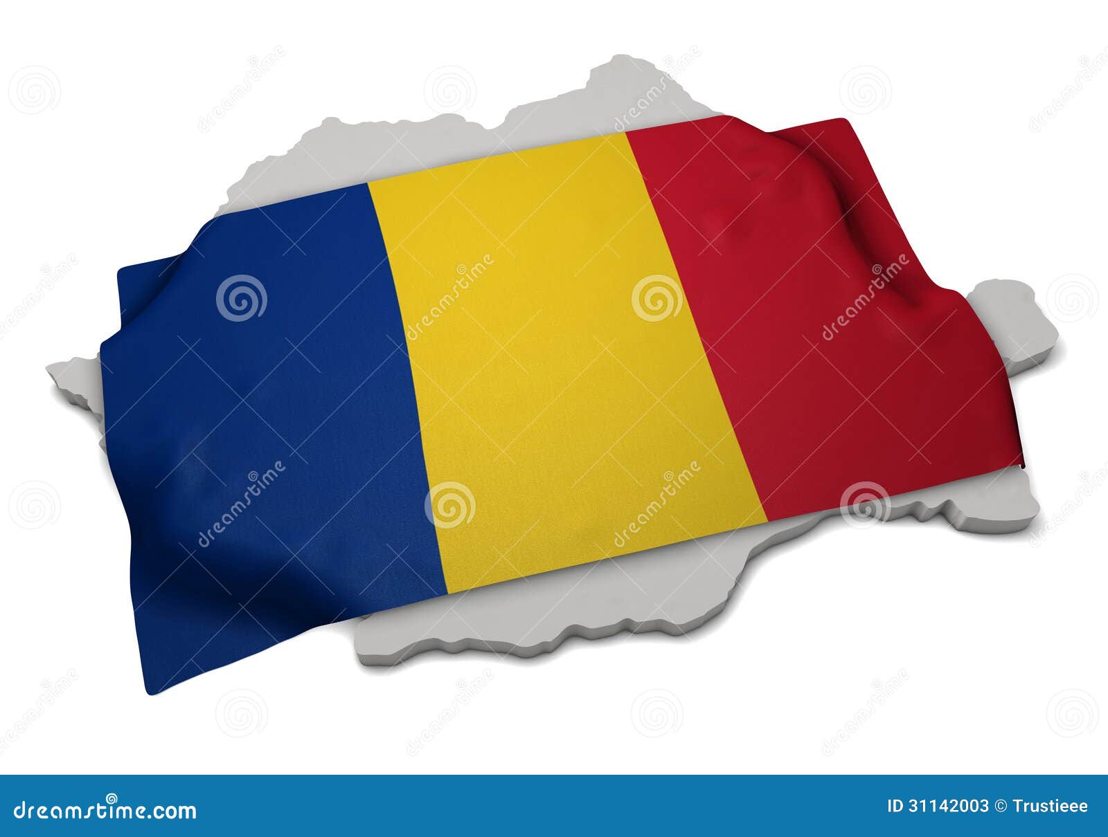 Realistic Flag Covering the Shape of Romania (series) Stock ...
