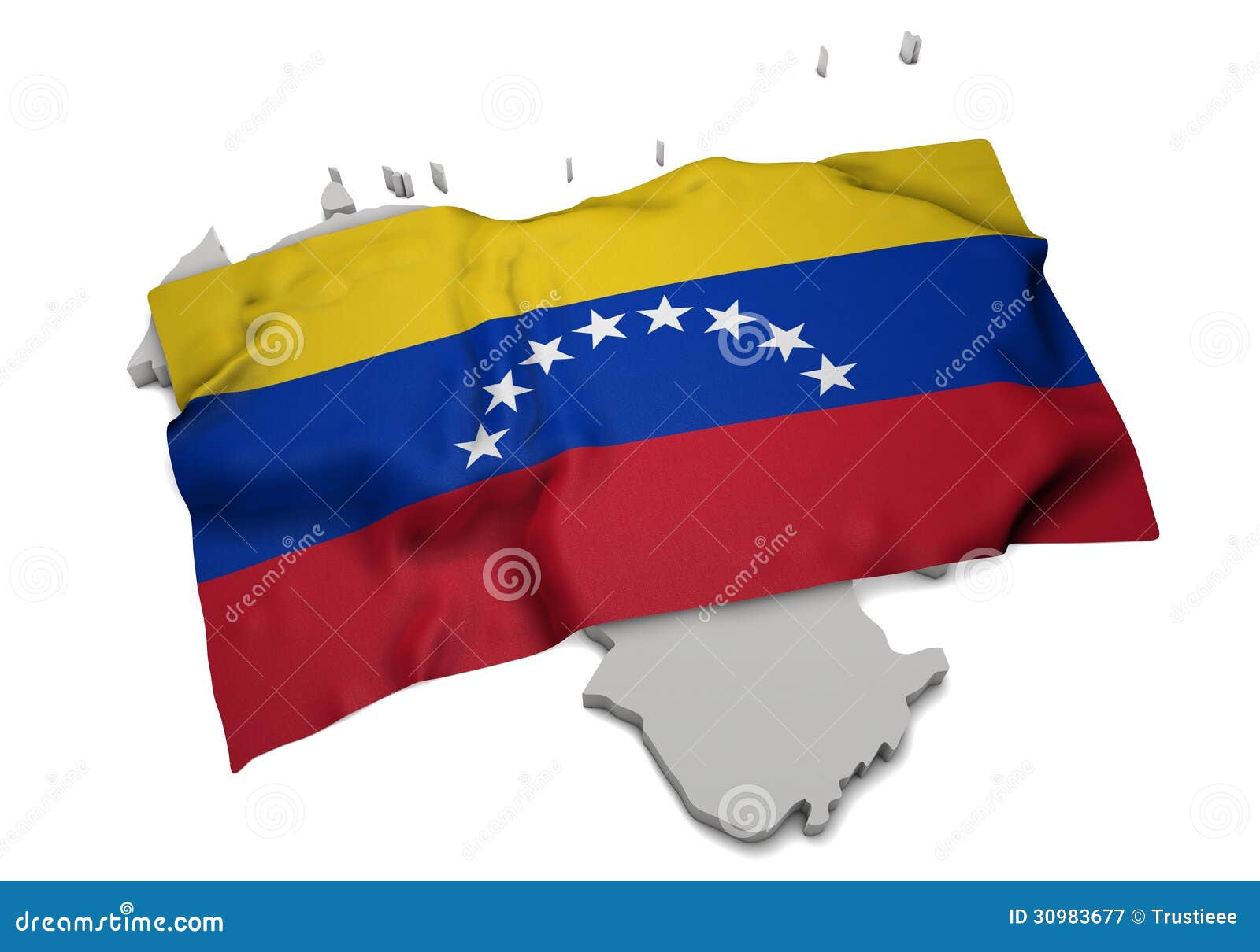 Realistic Flag Covering the Shape of Venezuela (series) Stock ...