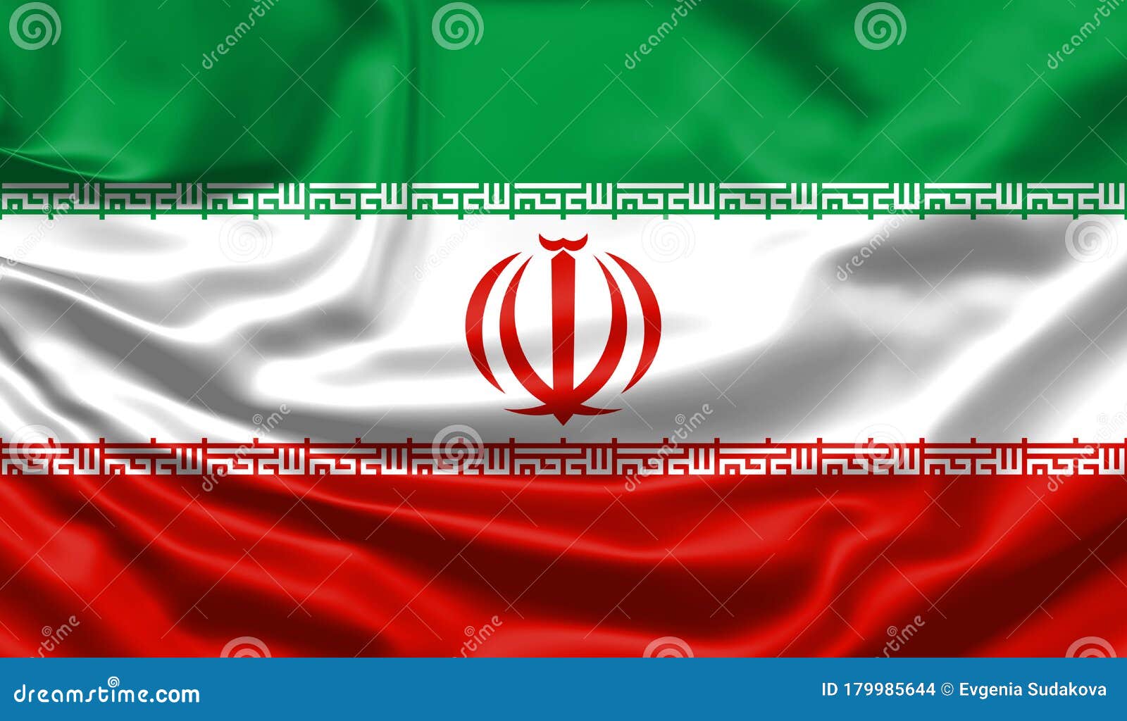 Realistic Flag. Iran Flag Blowing in the Wind. Background Silk Texture ...