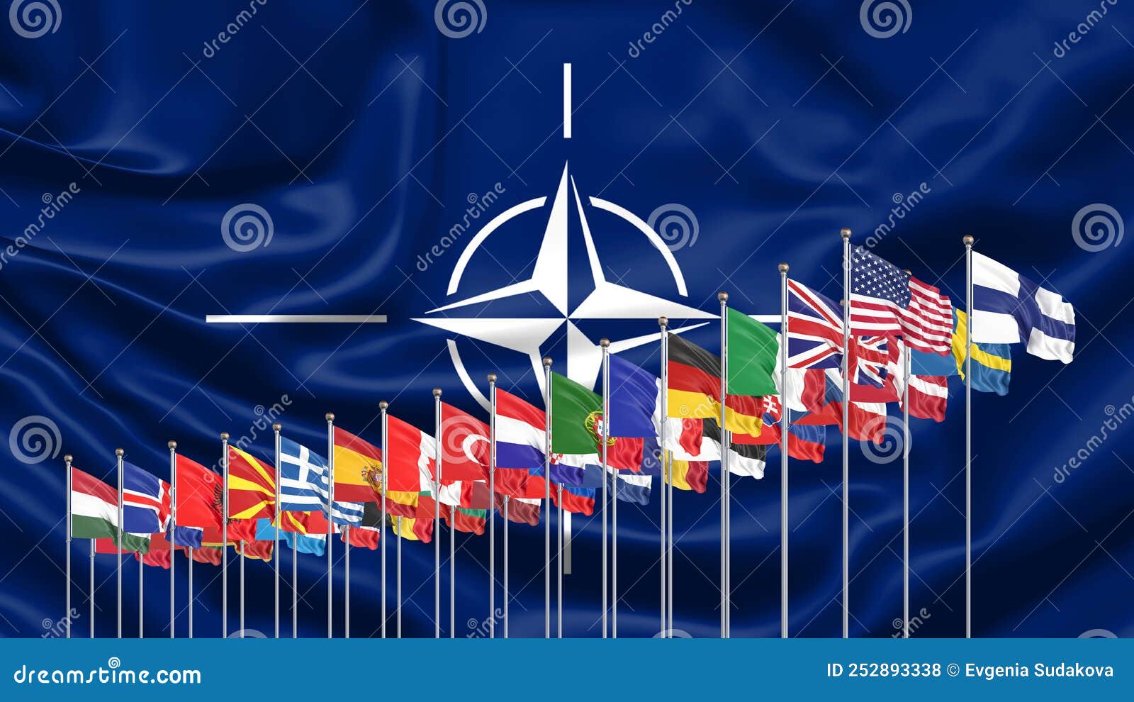 Realistic Flag. Nato Flag Blowing in the Wind. Background Silk Texture ...