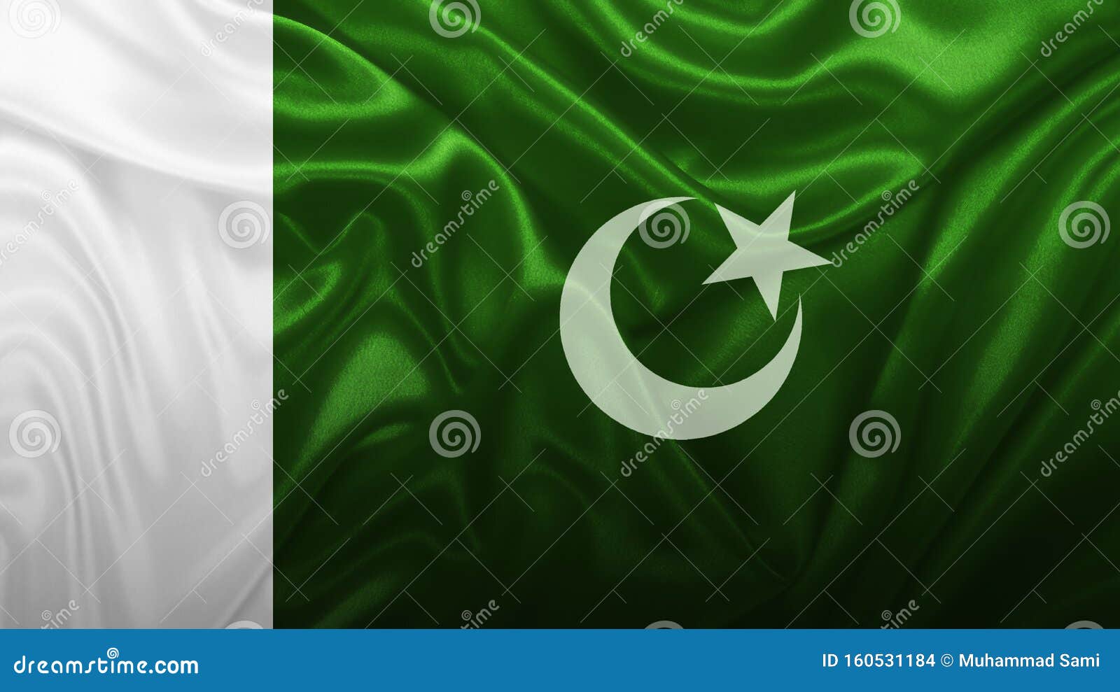 Realistic Flag of Pakistan on the Wavy Surface of Fabric Stock Photo ...