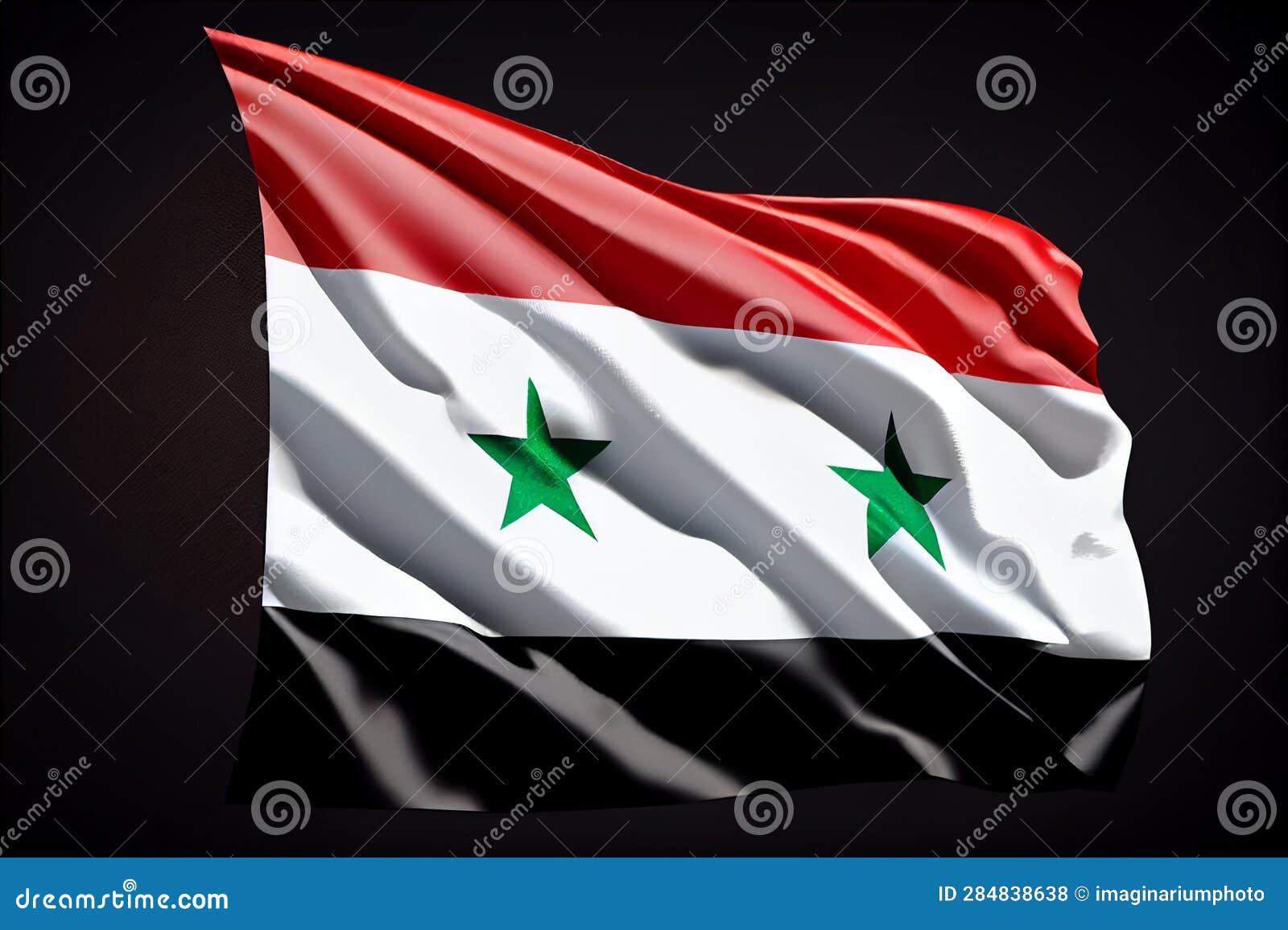 Realistic Flag of Syria on the Wavy Surface of Fabric Stock ...