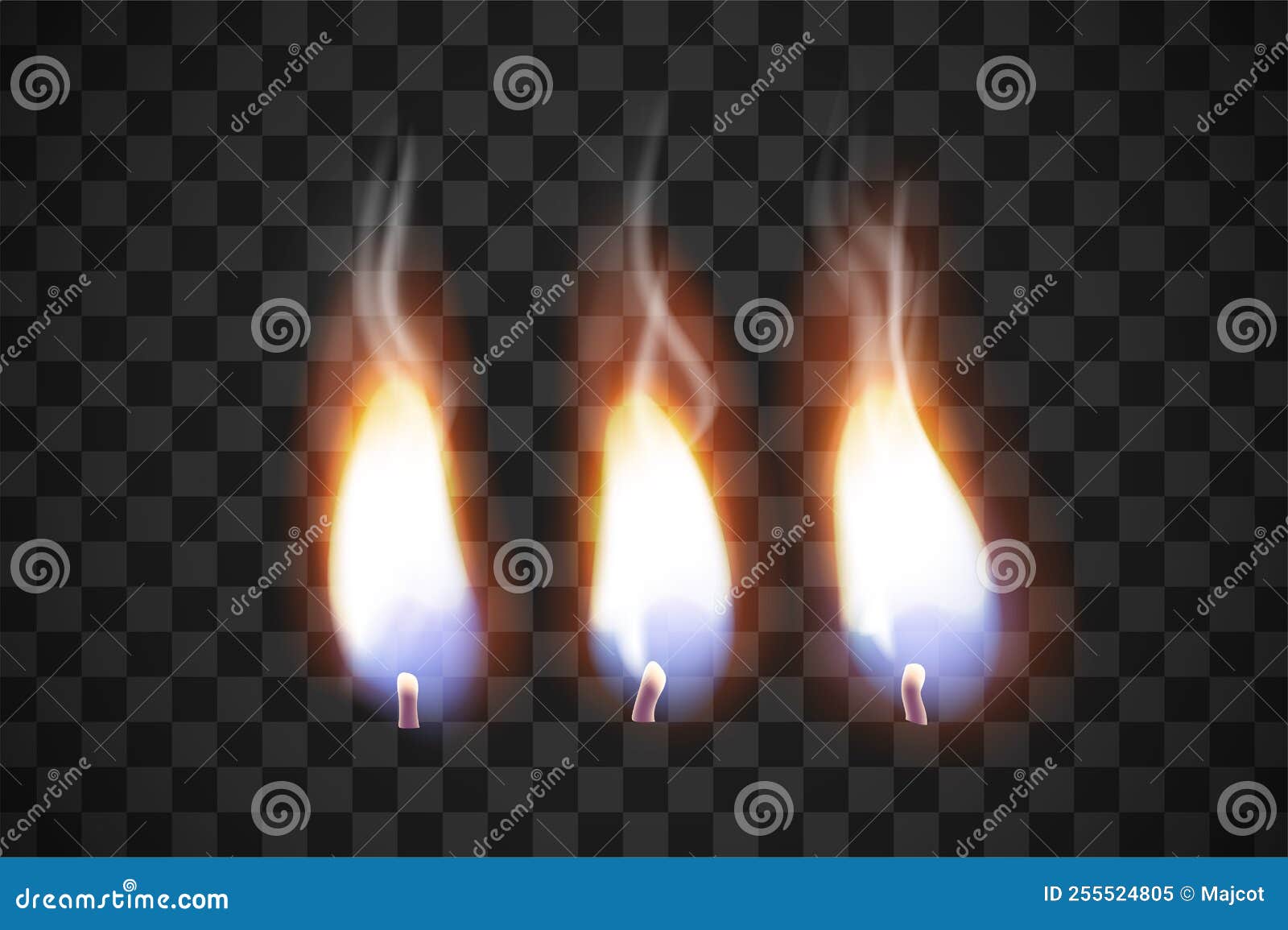 Realistic Flame Candles with the Effect of Transparency Stock Vector ...