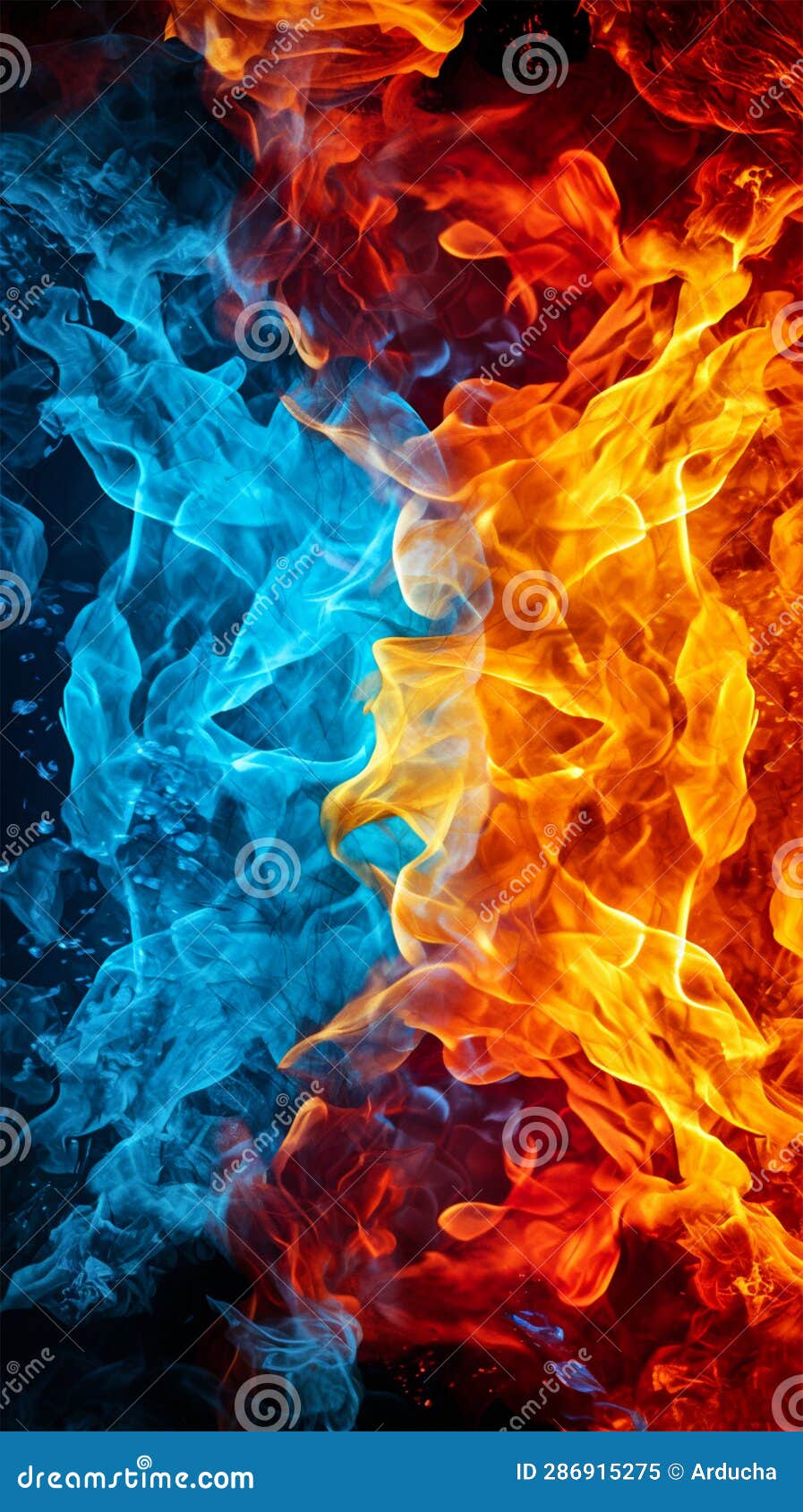 Realistic Flame Colorful Mix Dark Shine 3d Rendering Stock Illustration ...