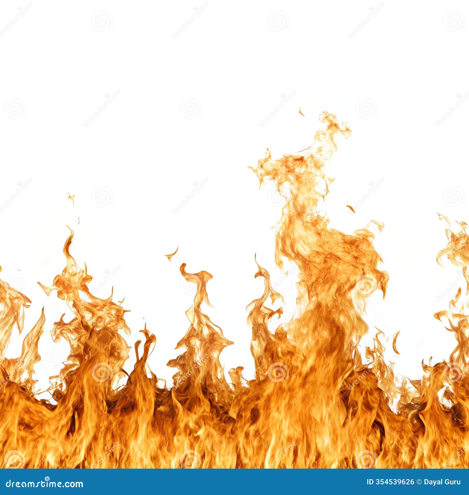 Realistic Flames Border Isolated on White Background Stock Illustration - Illustration of ...