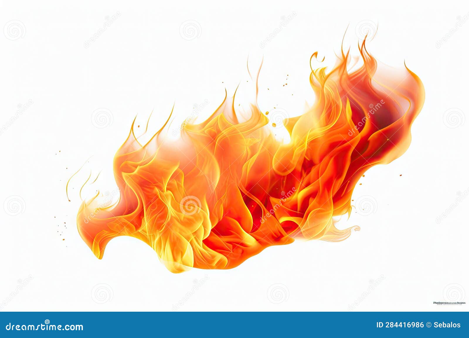Realistic Flames of Fire White Background Stock Illustration ...