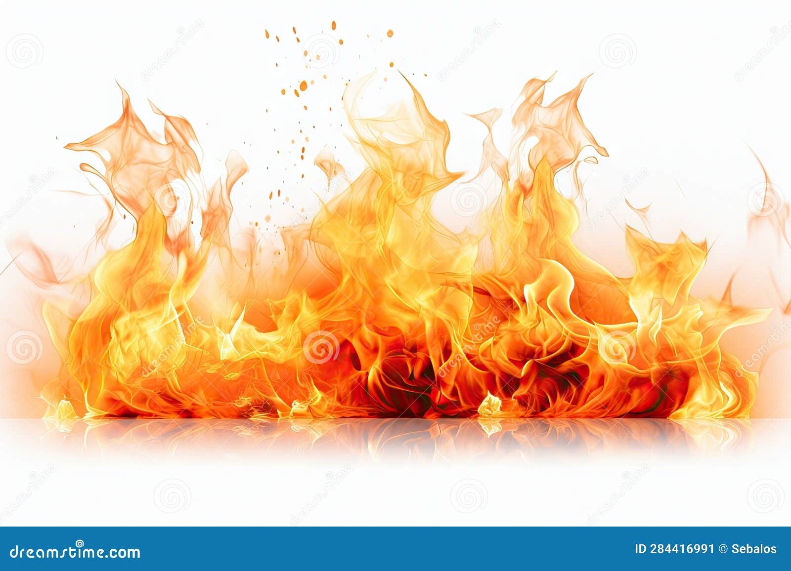 Realistic Flames of Fire White Background Stock Illustration ...
