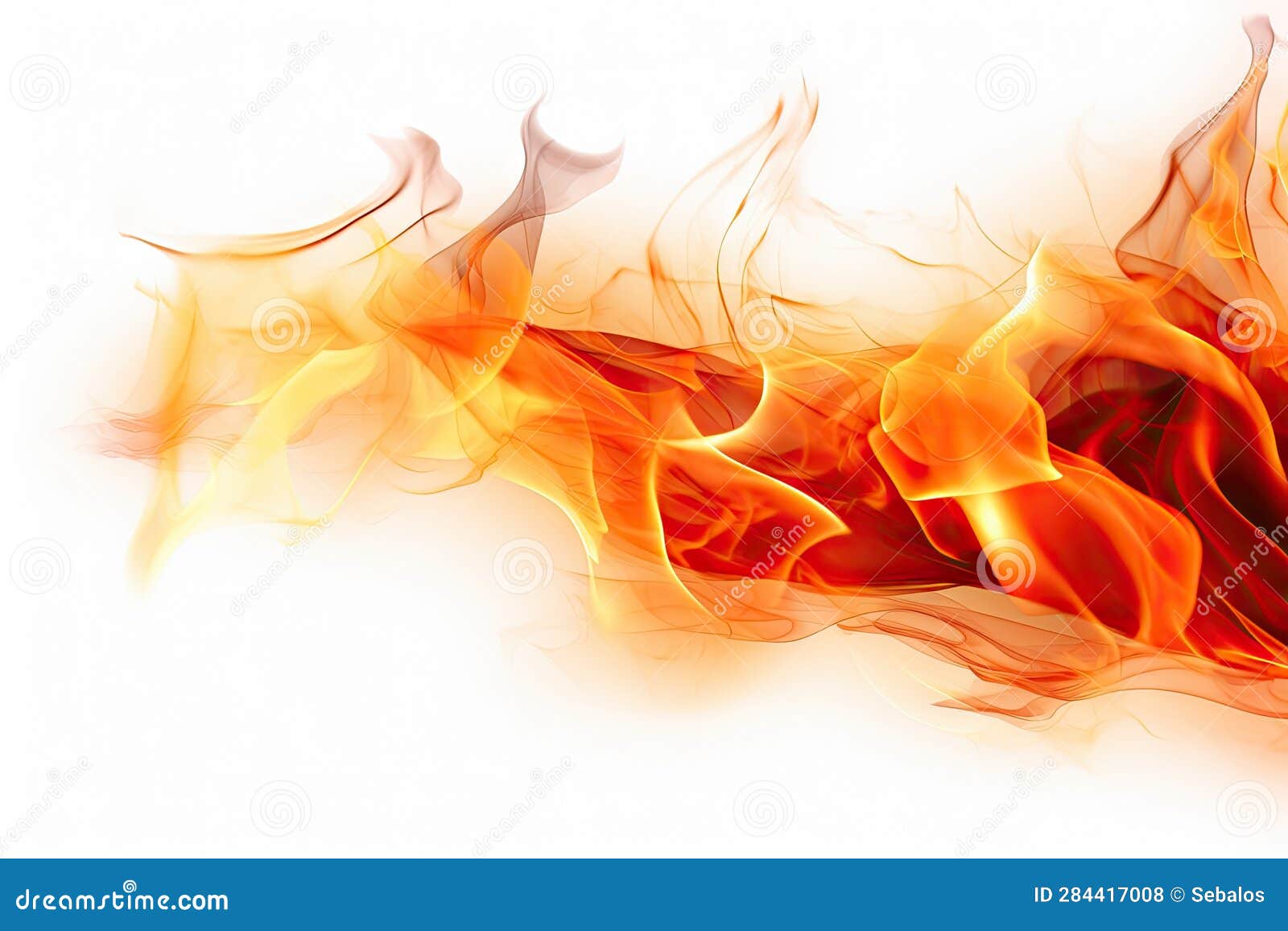 Realistic Flames of Fire White Background Stock Illustration ...