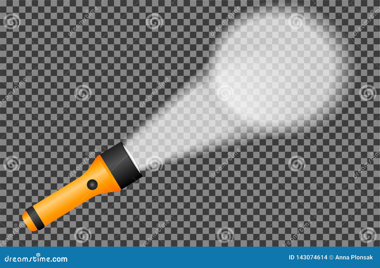 Realistic Flashlight Shining On The Wall, Transparent Vector ...