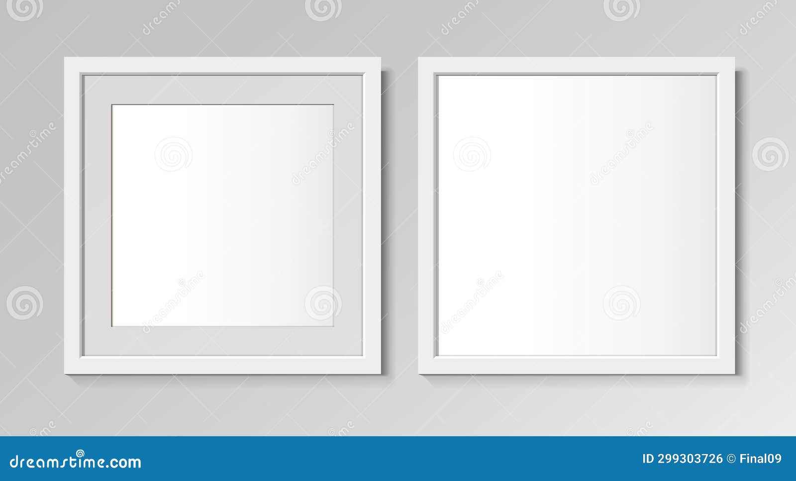 Realistic Flat Square White Frames for Paintings or Photographs. Stock ...