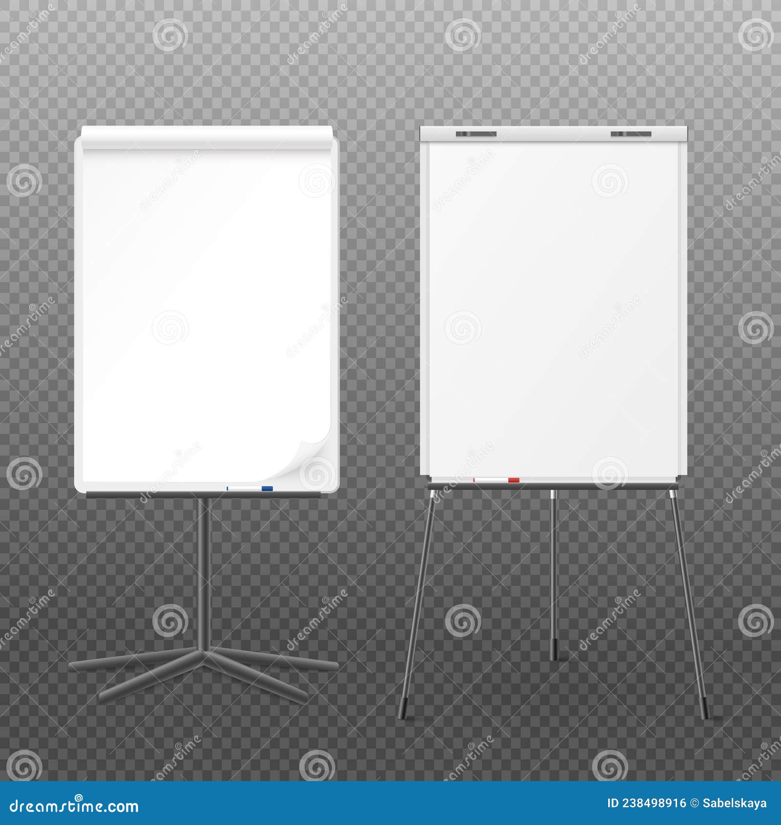 Realistic Flip Charts with Empty Blank Space for Text, Vector ...
