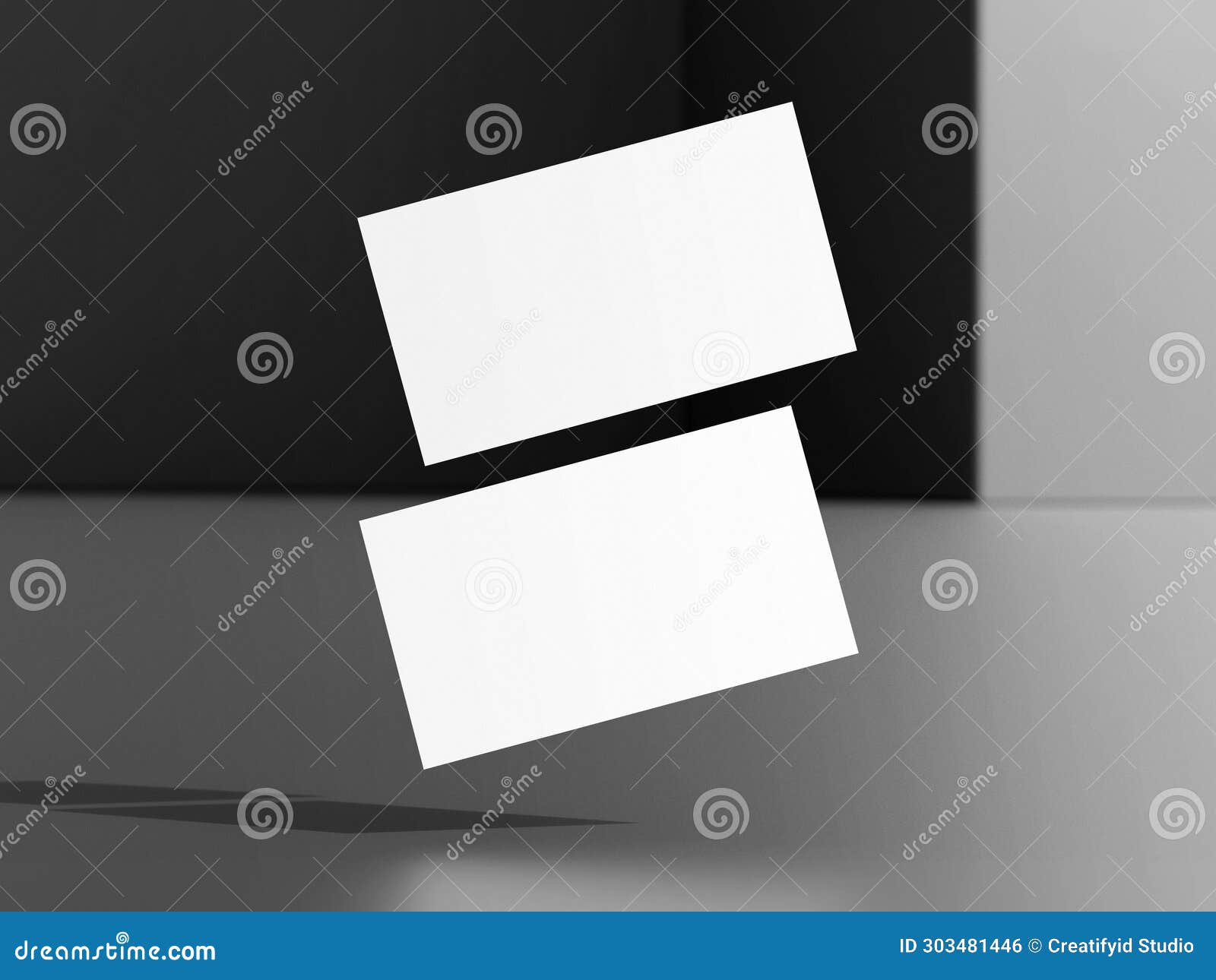 Realistic Floating Business Branding Cards Template Mockup Stock ...