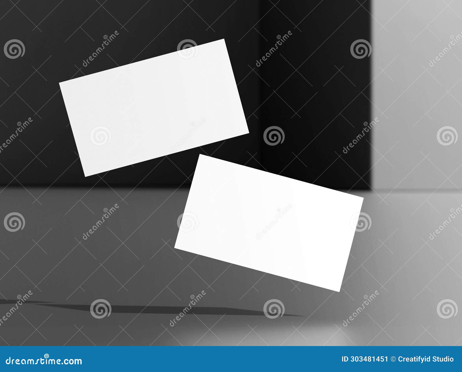 Realistic Floating Business Branding Cards Template Mockup Stock ...