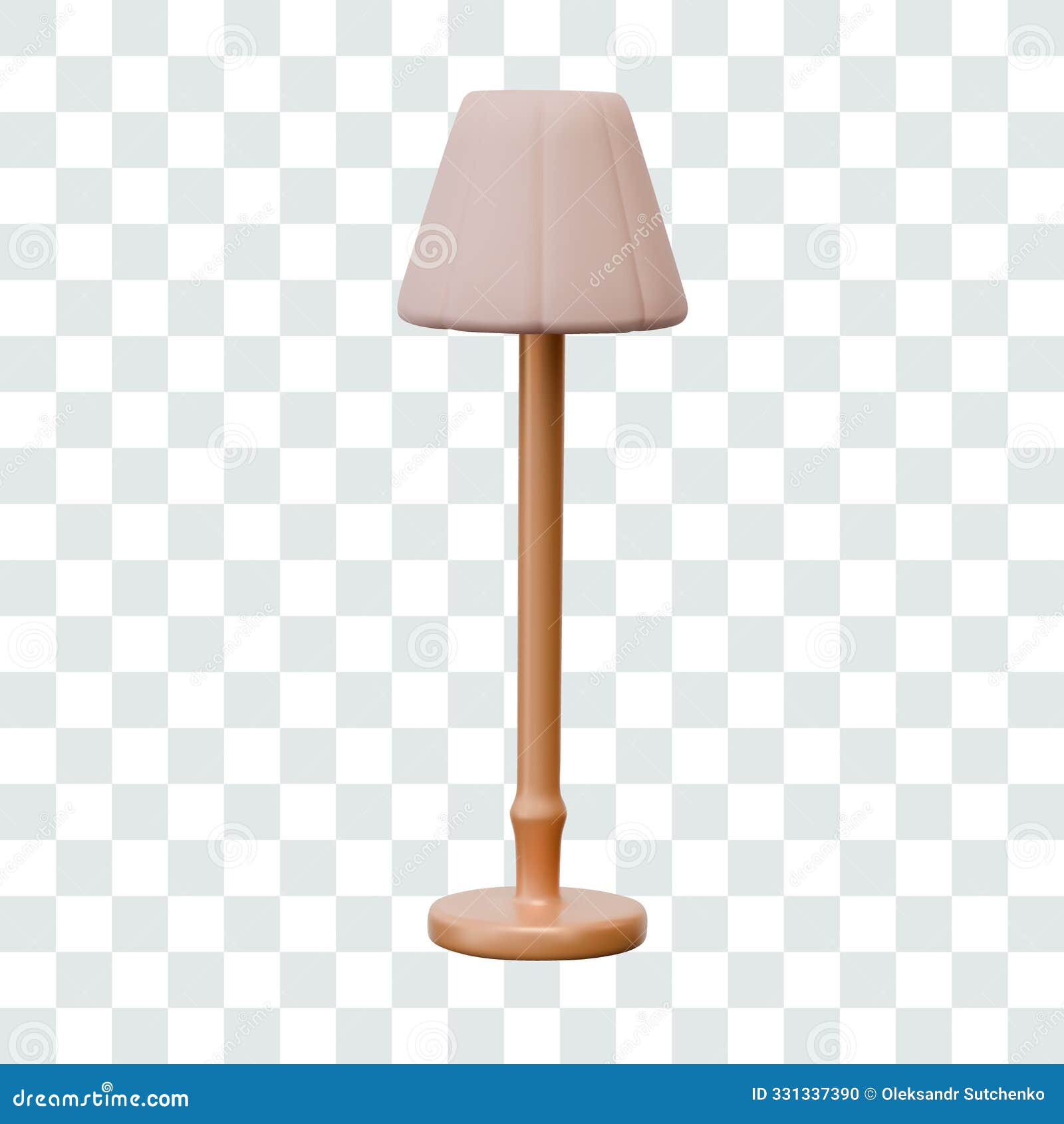 Realistic Floor Lamp. Modern Electric Torchere With Light Isolated On ...