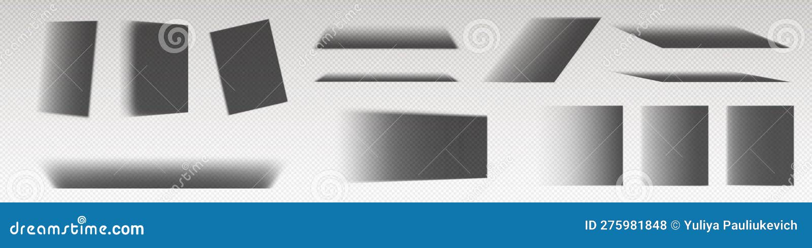 Realistic Floor Shadow Box, Light Shade Vector Set Stock Illustration ...