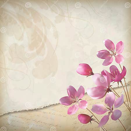 Realistic Floral Vector Spring Background Stock Vector - Illustration ...