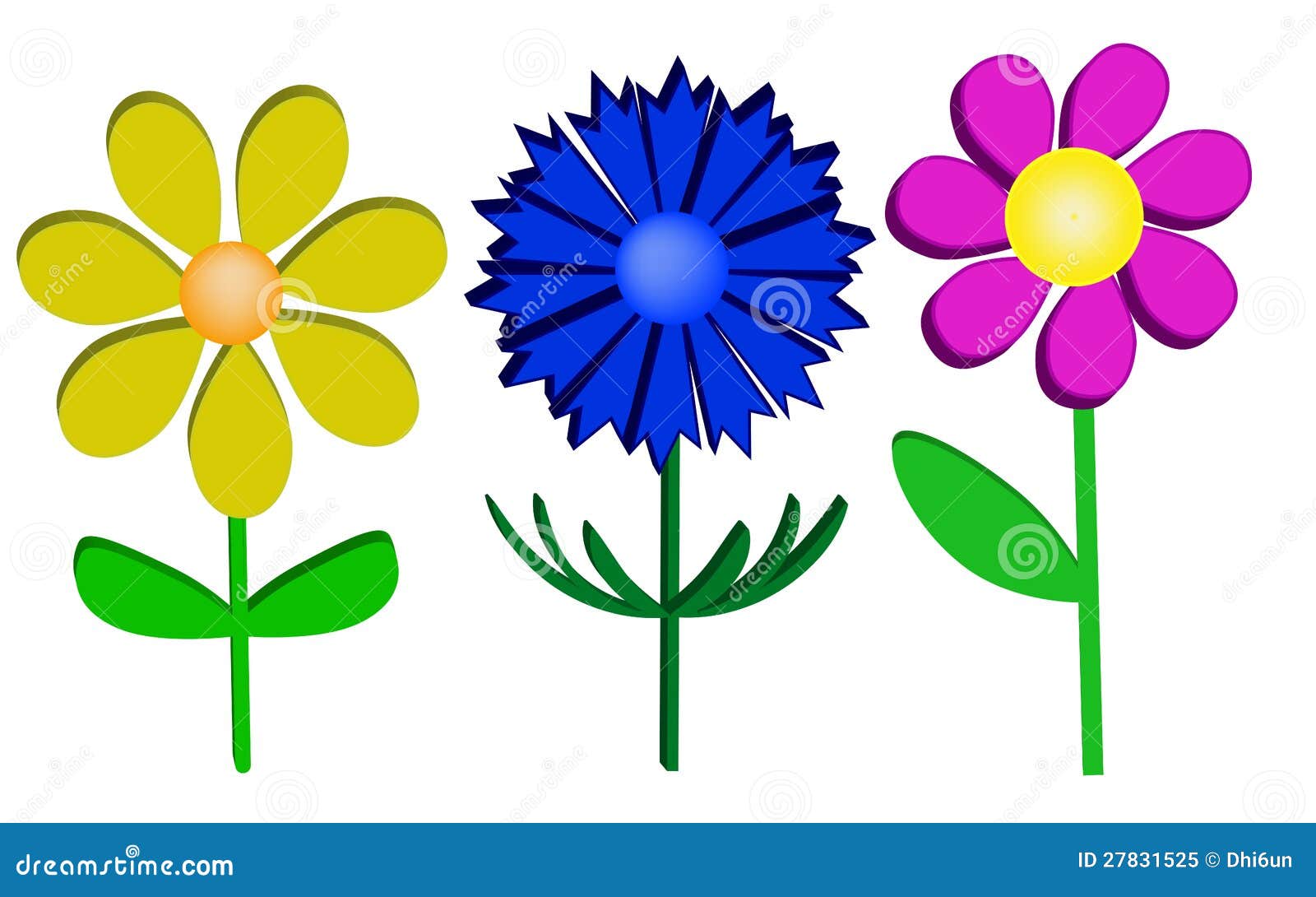Realistic flowers. stock vector. Illustration of beautiful - 27831525