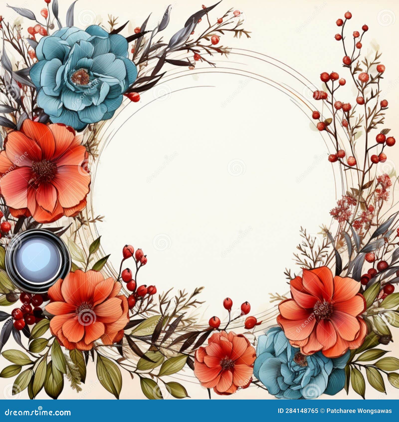 Realistic Flowers on A4 Paper Stock Illustration - Illustration of ...