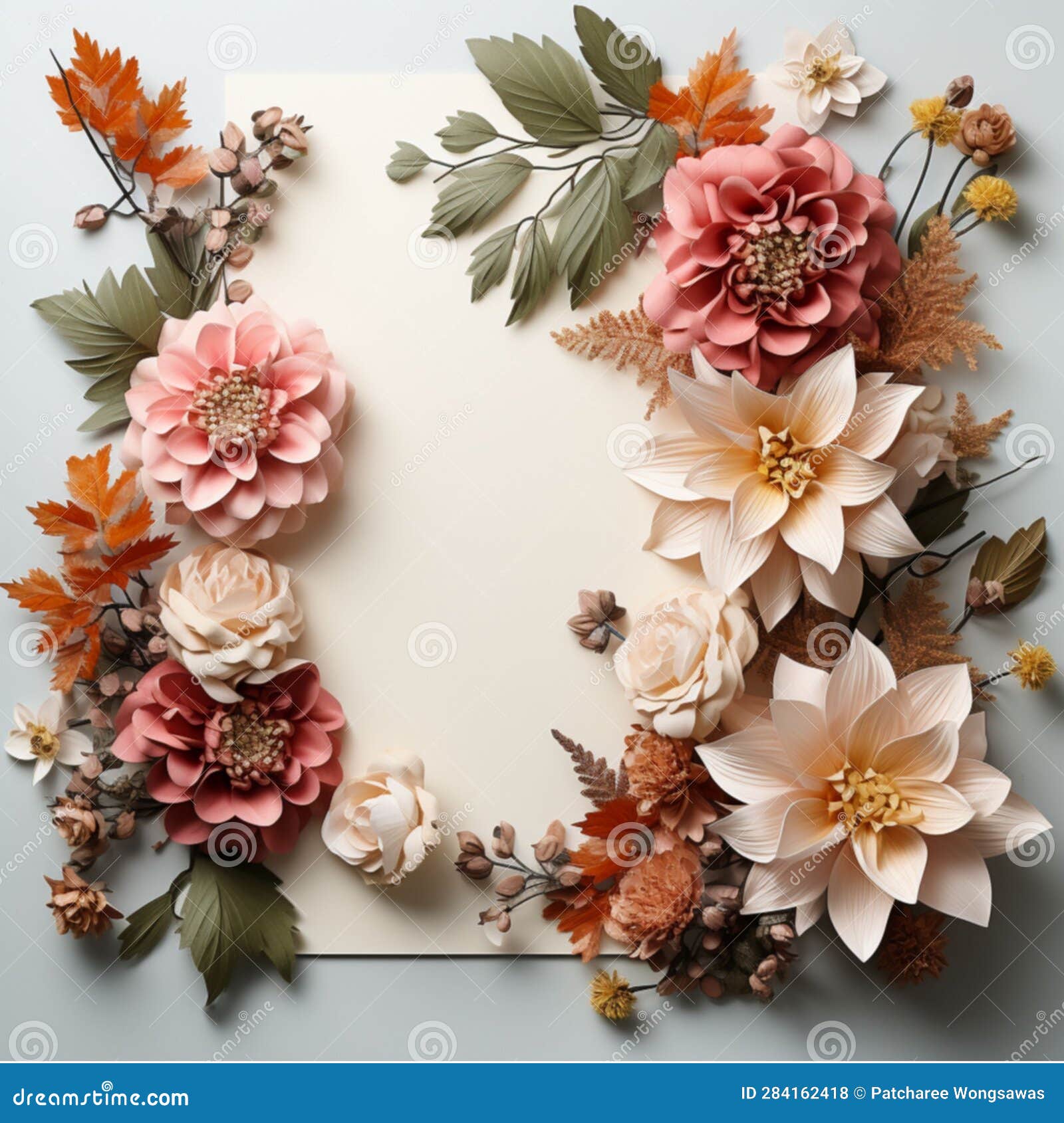 Realistic Flowers on A4 Paper Stock Illustration - Illustration of ...