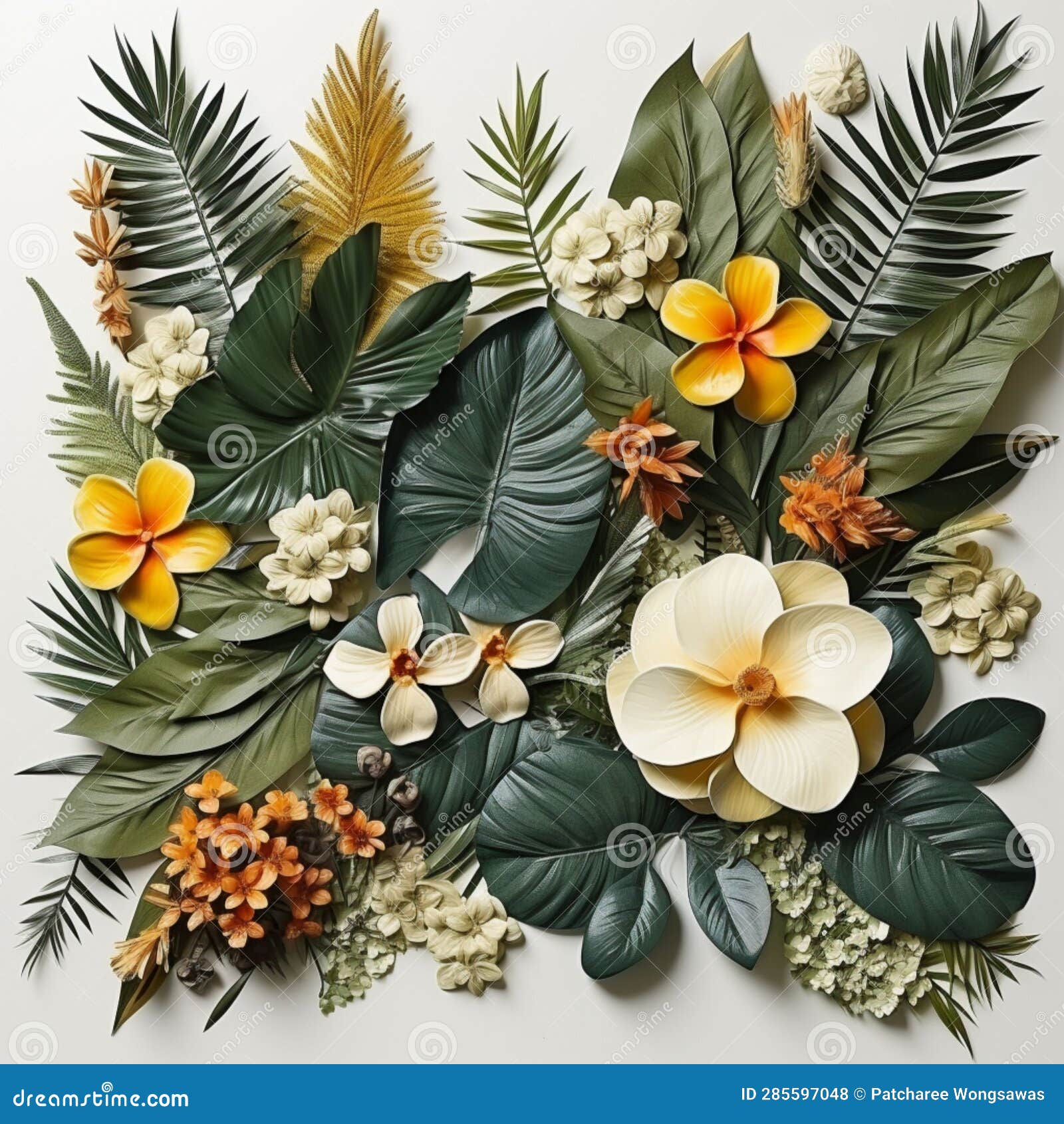 Realistic Flowers on A4 Paper Stock Illustration - Illustration of ...