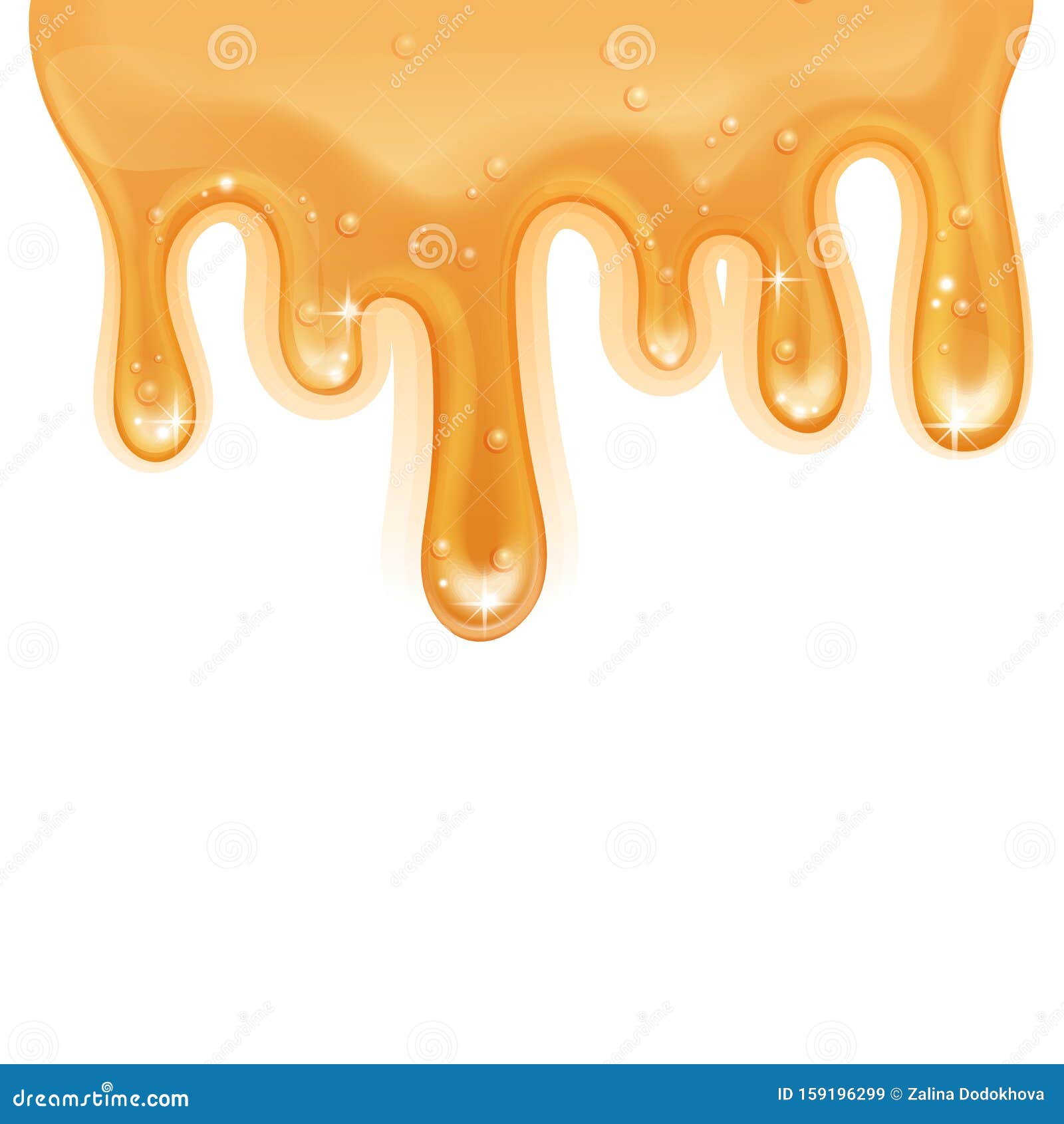 Realistic Flowing Honey Texture on White Background, Vector Eps 10 ...