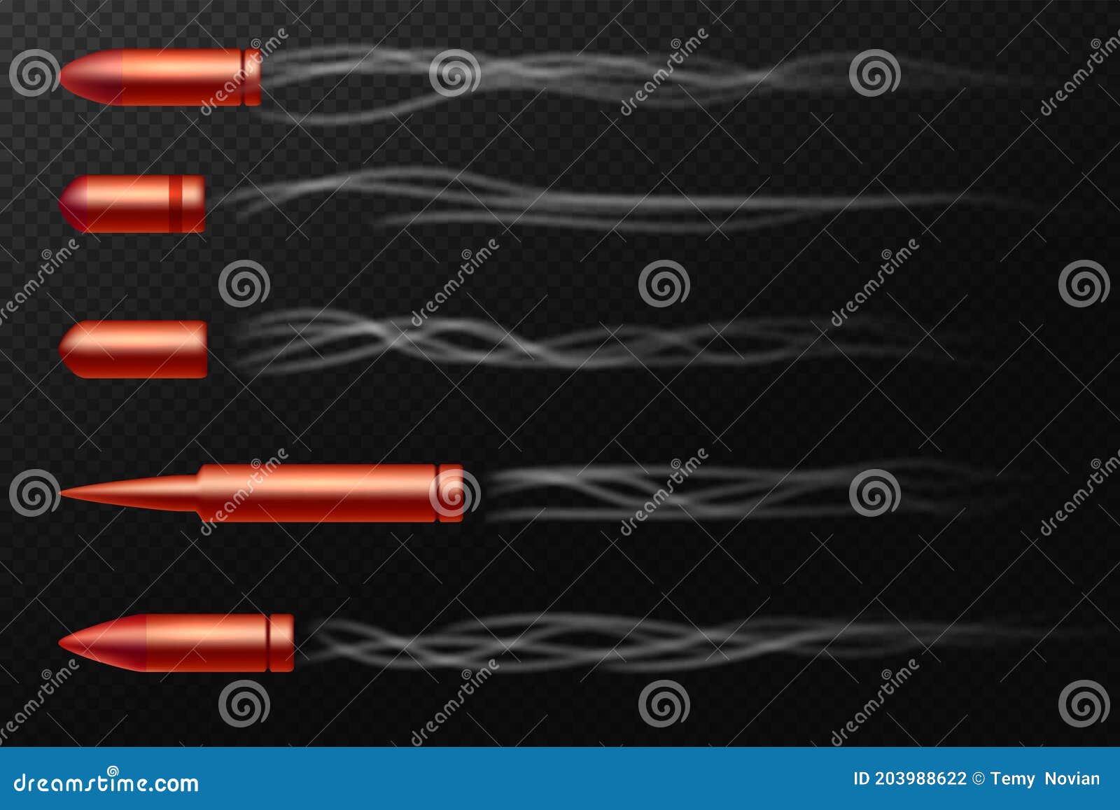 Realistic Flying Bullet Isolated on Transparent Background Stock Vector ...