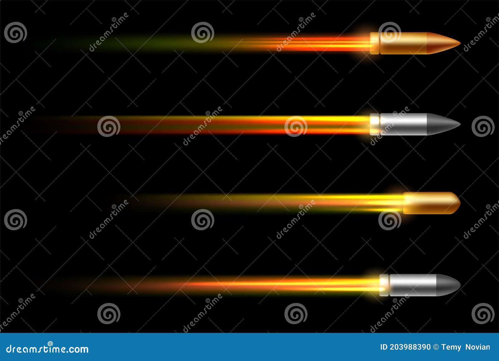 Realistic Flying Bullet in Motion Stock Vector - Illustration of motion ...