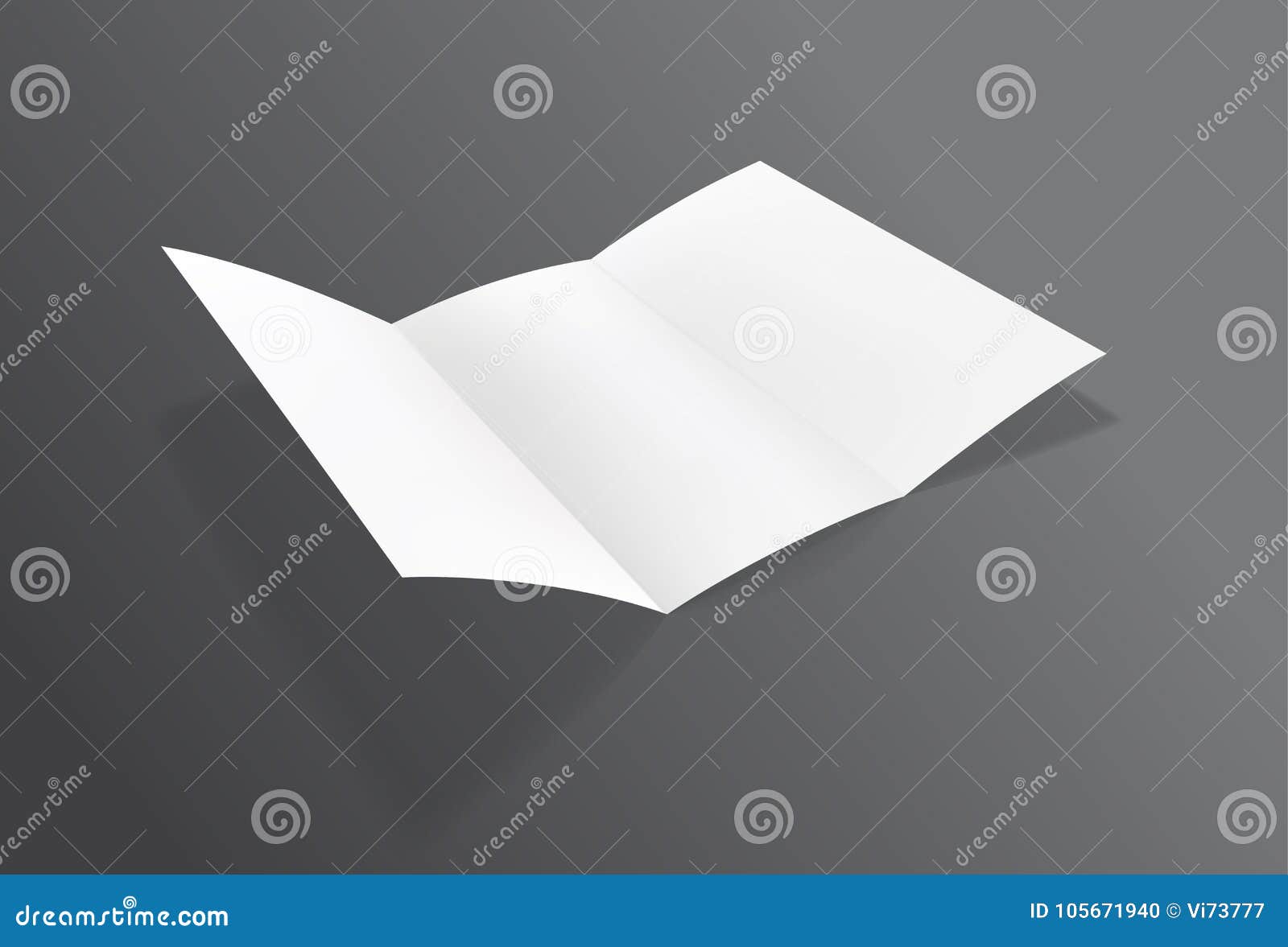 Realistic Folded Brochure Mockup. White Paper Sheet Flyer Stock Vector ...