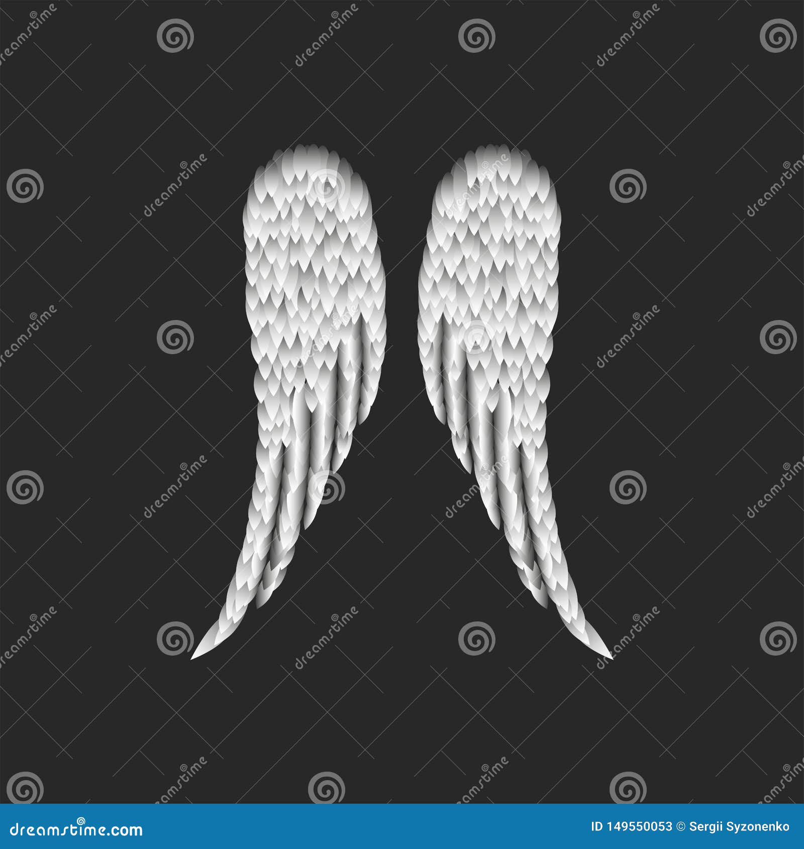 Realistic Folded Pair of Angel Wings Stock Vector - Illustration of ...