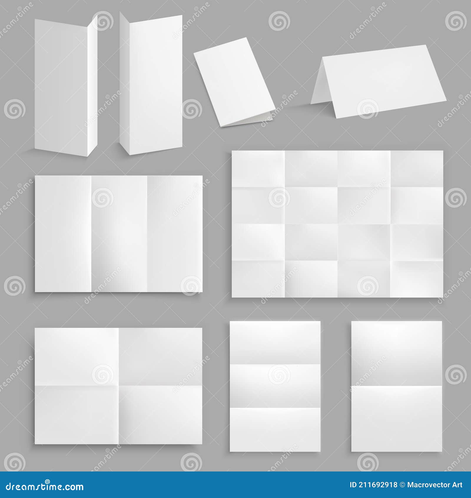 Realistic Folding Paper Collection Stock Vector - Illustration of note ...