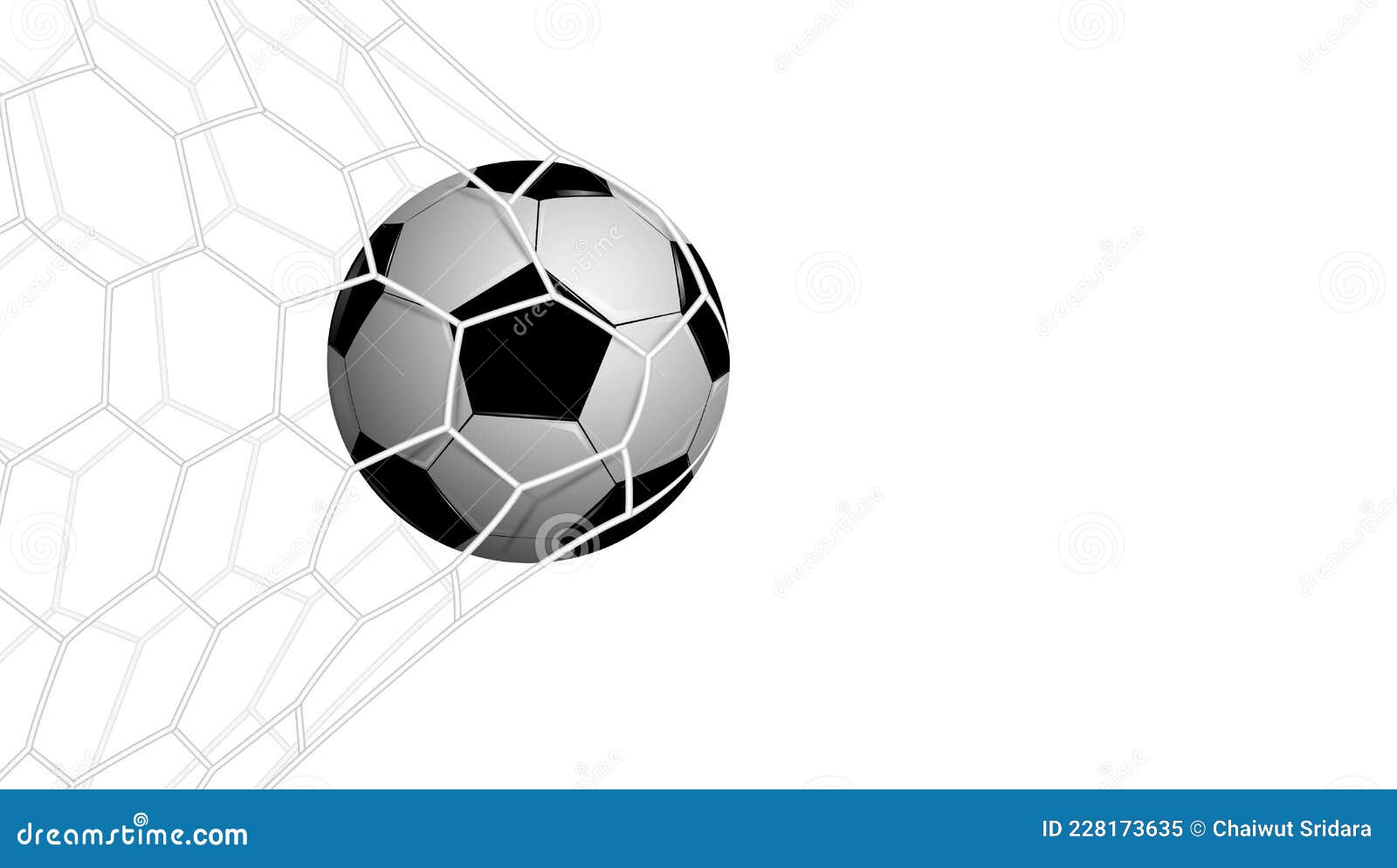 Realistic Football in Net Isolated on White Background, Vector ...