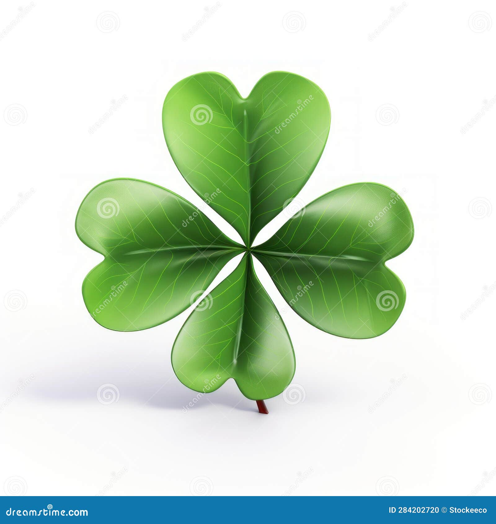 Realistic Four-leaf Clover Illustration On White Background Stock Photo ...