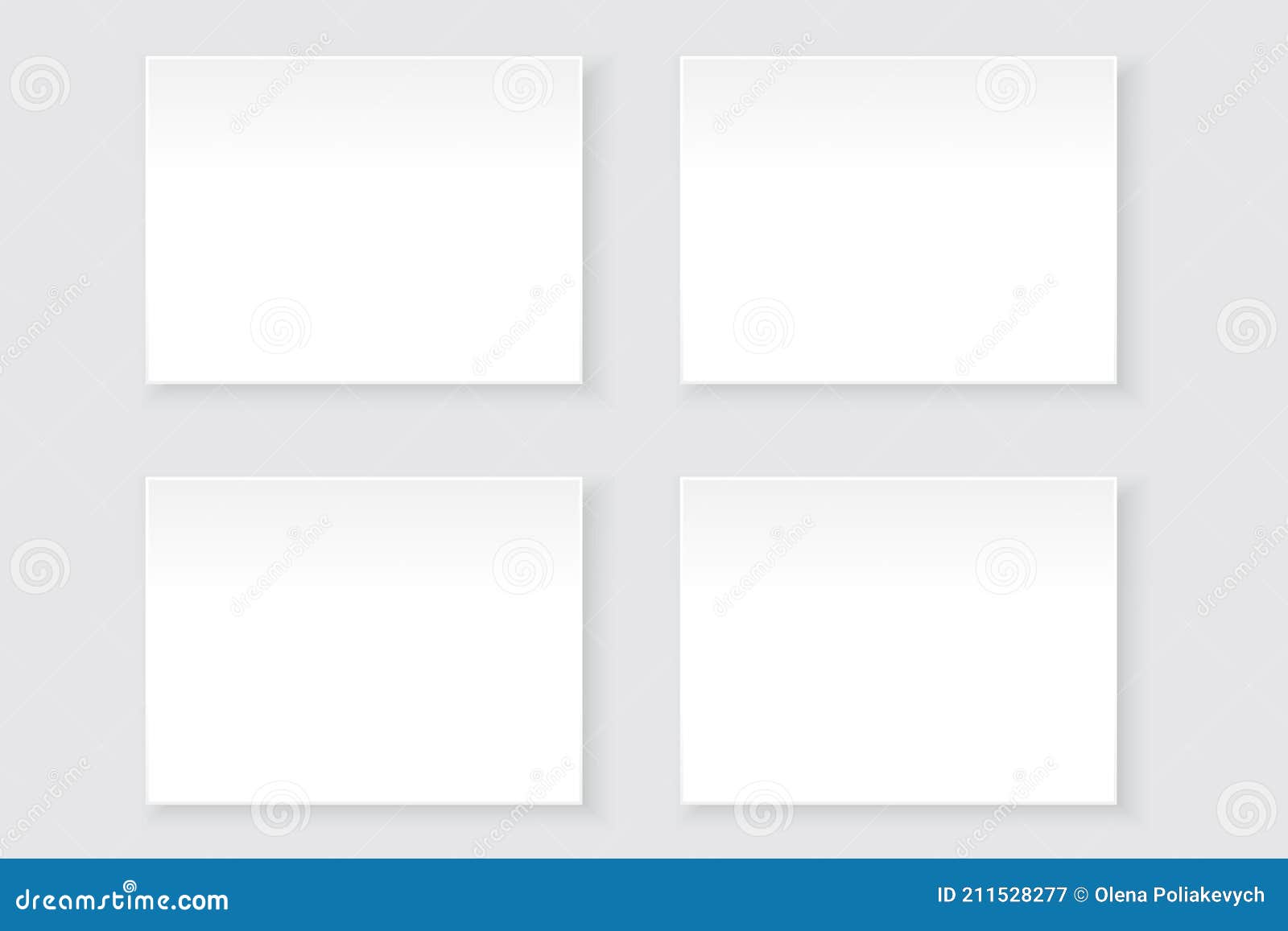 Realistic Four White Squares for Web Design. Vector Abstract ...