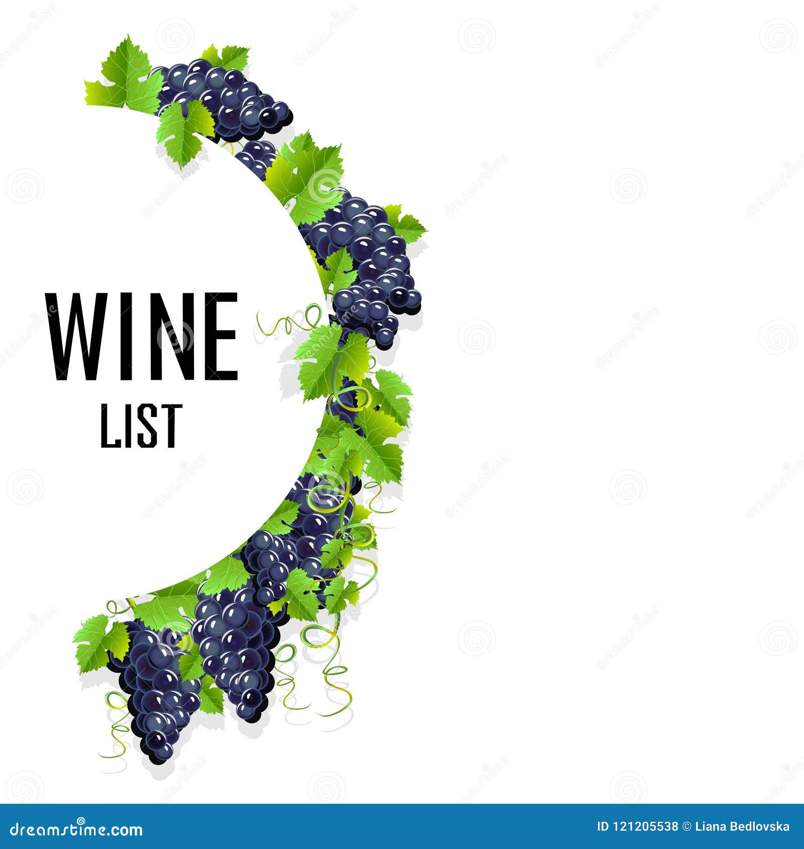 A Realistic Frame with Black Grapes Stock Vector - Illustration of ...