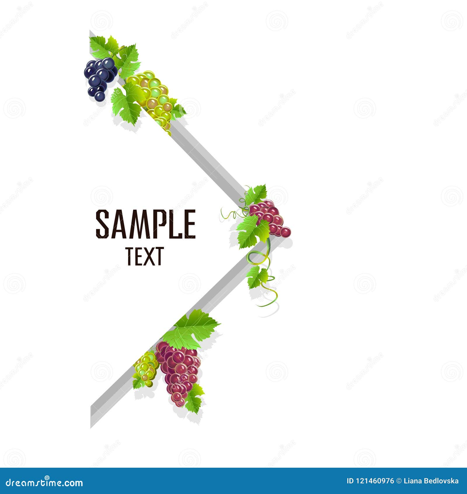 A Realistic Frame with Black Grapes Stock Vector - Illustration of ...