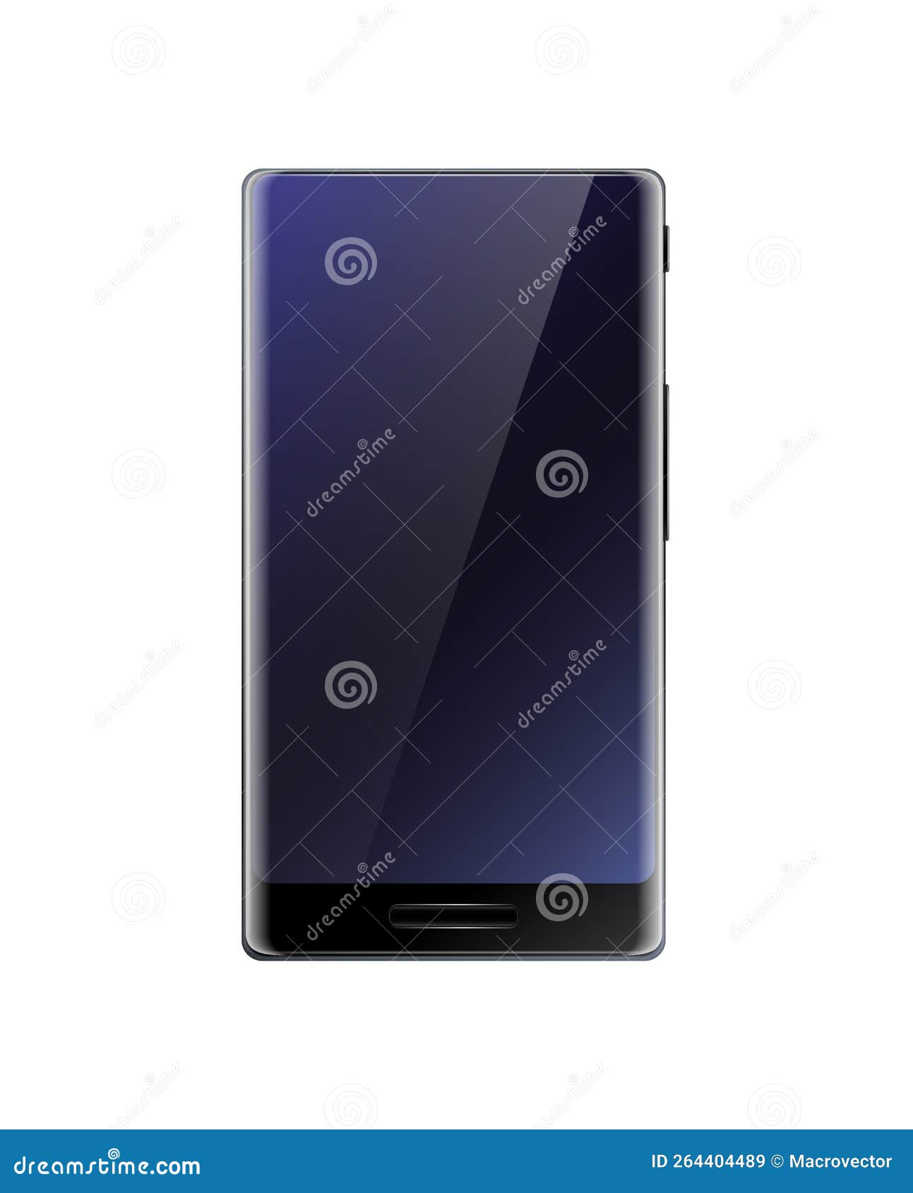 Realistic Frameless Smartphone Composition Stock Illustration ...