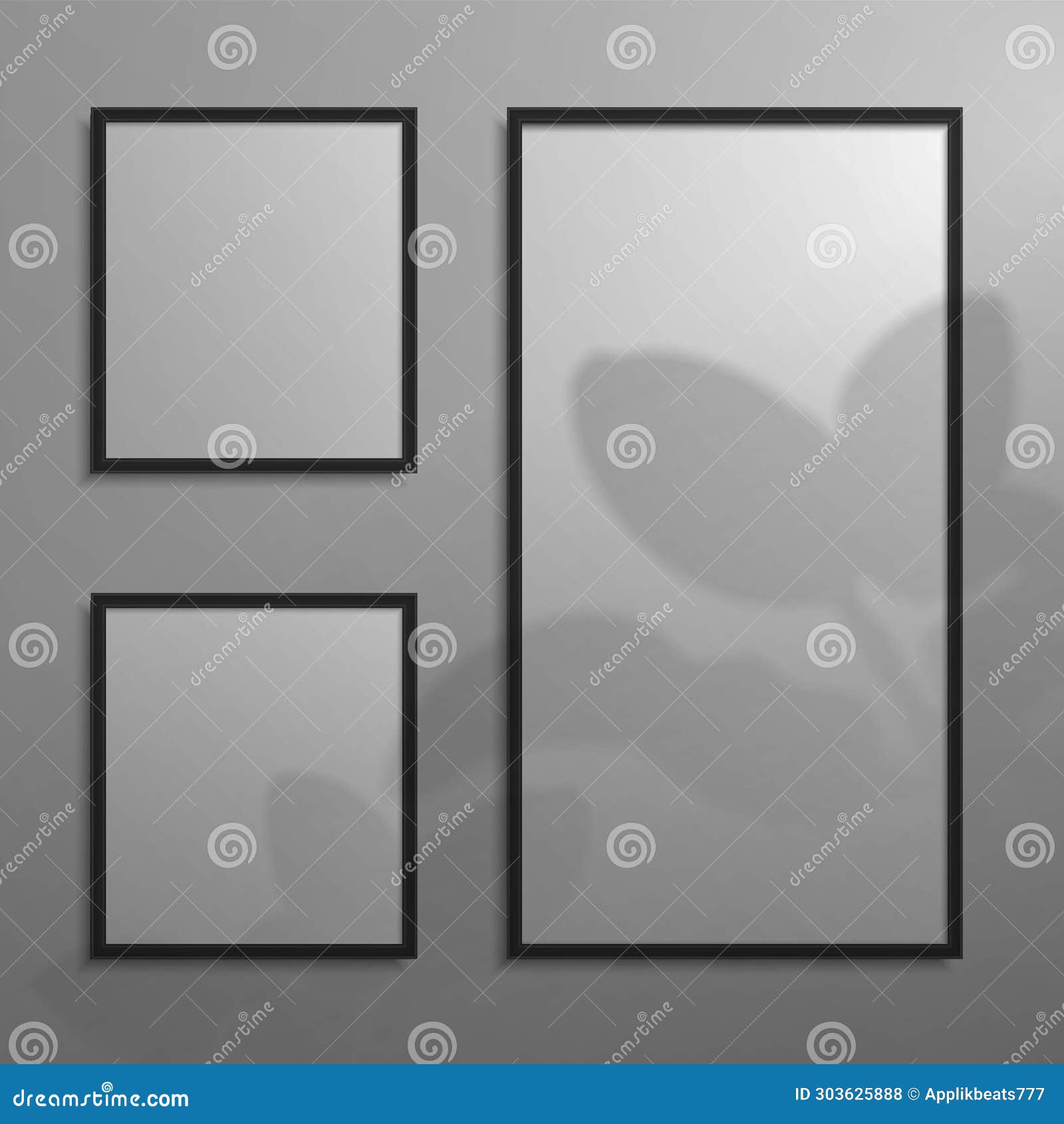Realistic Frames. 3D Posters with Shadow Overlay Effect. Blank ...
