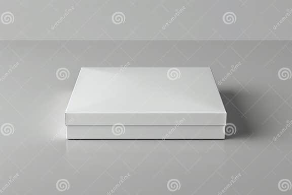 Realistic Front View Blank White Package Box Mockup Isolated on a Grey ...