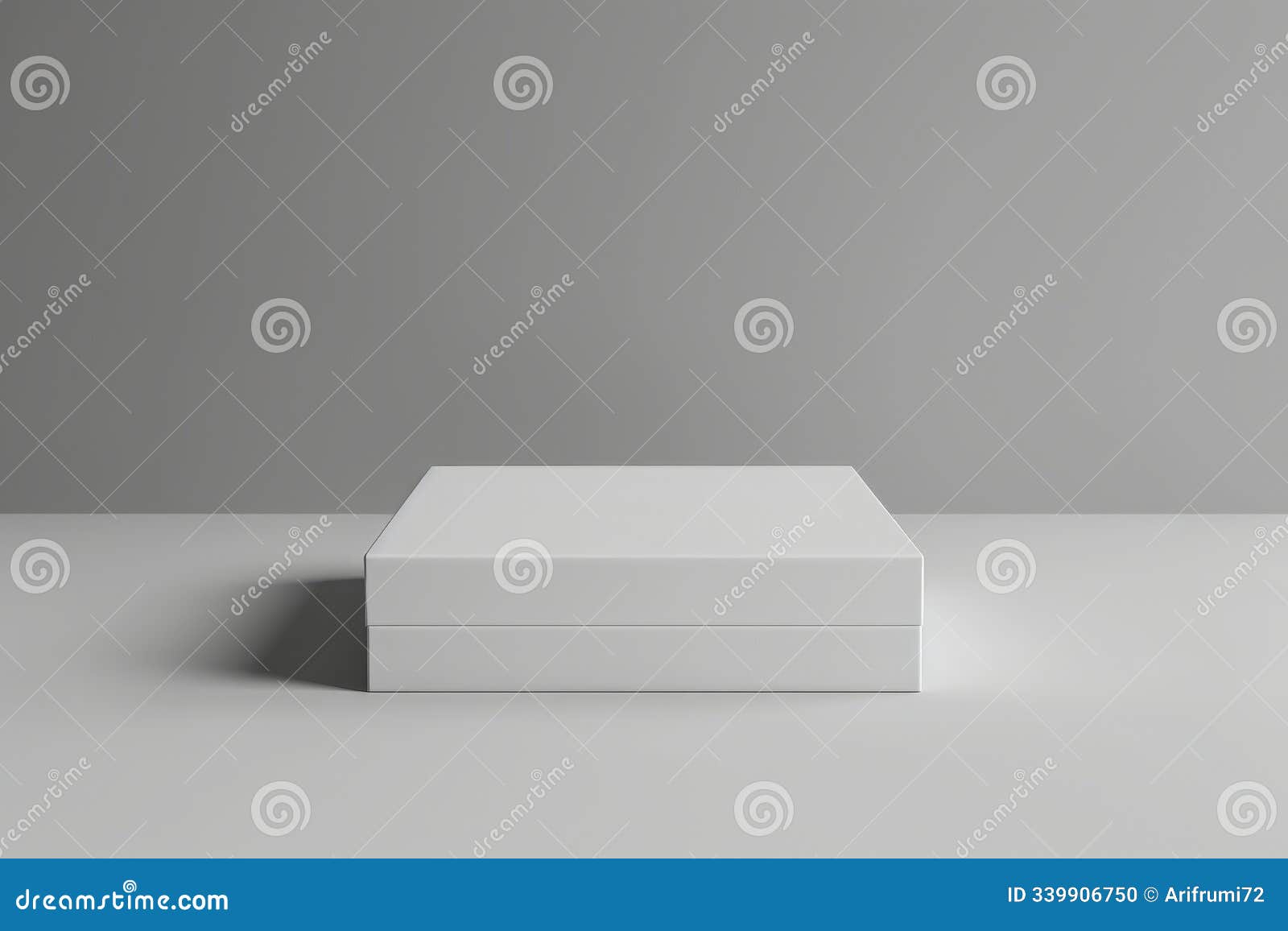 Realistic Front View Blank White Package Box Mockup Isolated on a Grey ...