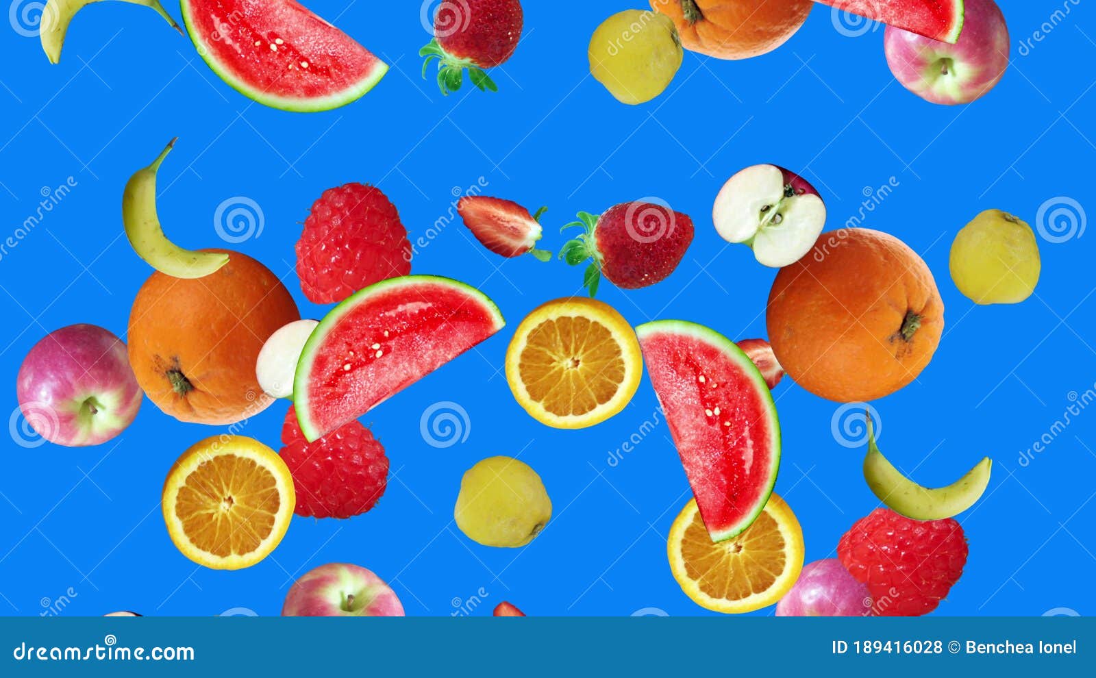 Realistic Fruits Animation on Blue Screen Editable Chroma Key ...