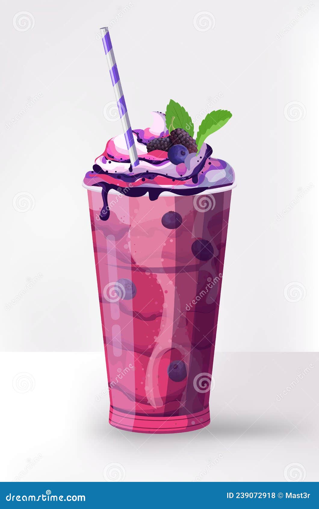 Smoothie Fresh. Detox Smoothie In Doodle Style. Vector Illustration On ...