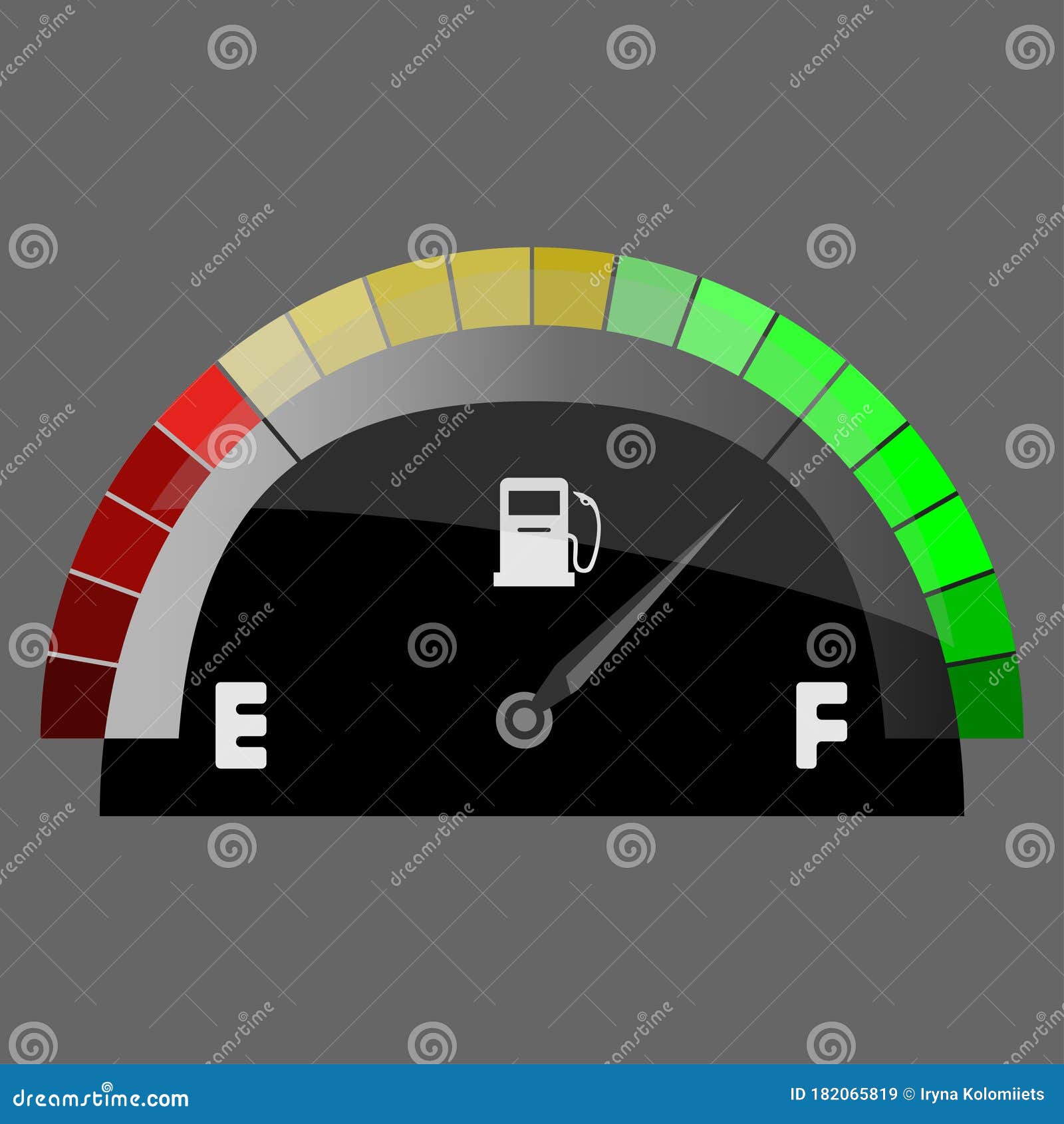 Realistic Fuel Indicator, Gas Meter. Fuel Sensor. Car Dashboard. Vector ...