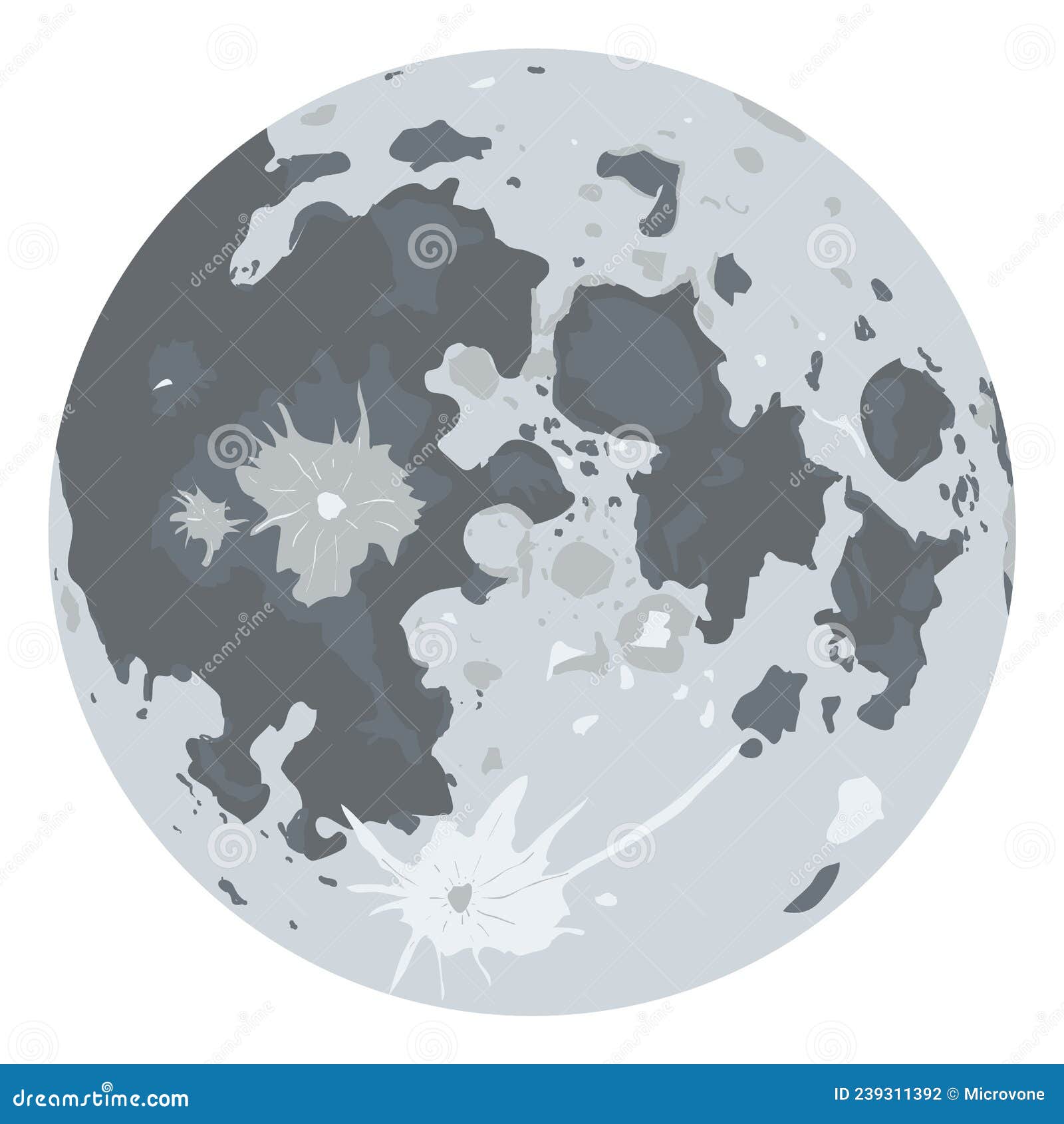 Realistic Full Moon On A Black Background. Vector Illustration ...