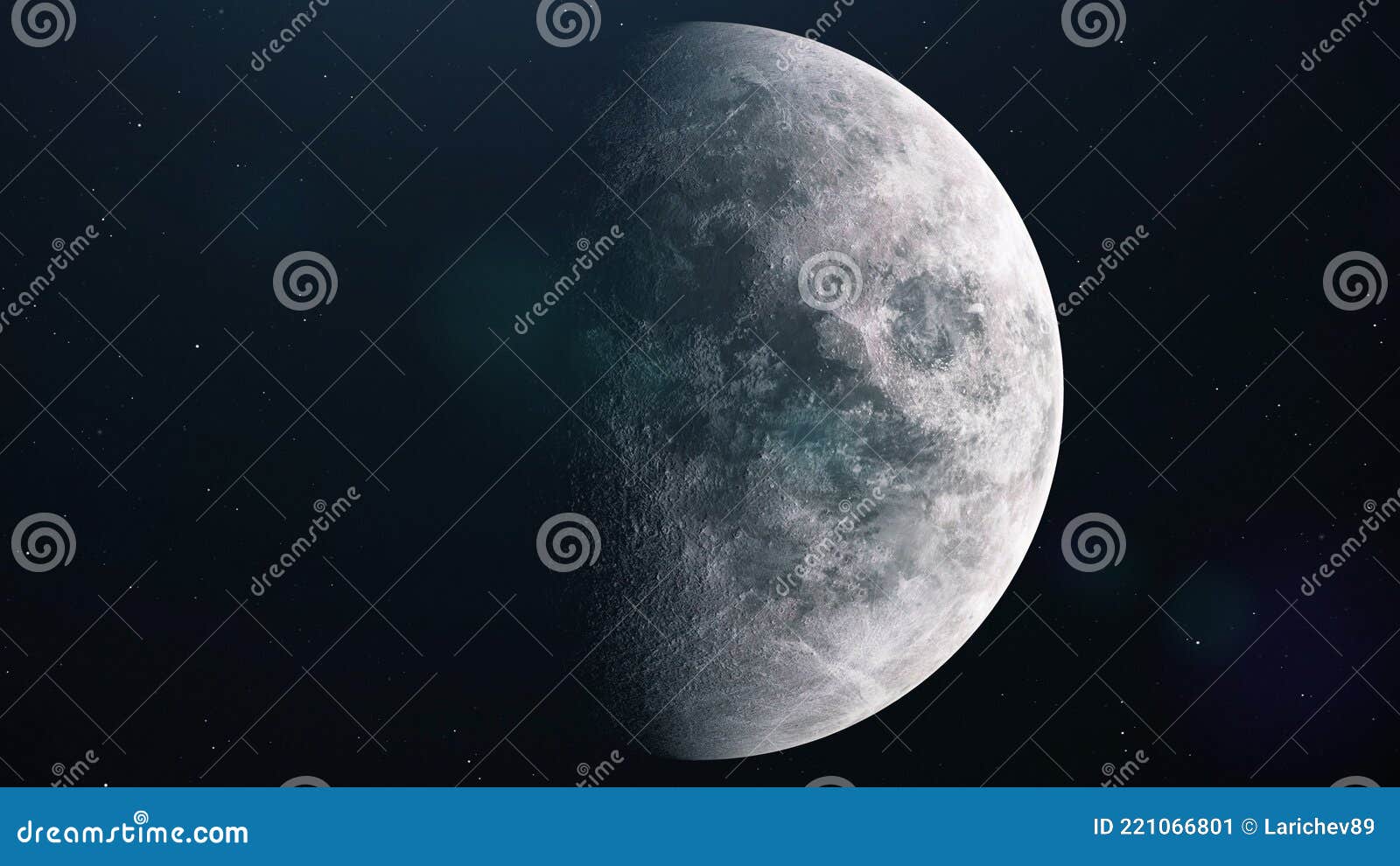 Realistic Full Moon. Moon Spinning in Open Space Over Stars Stock ...