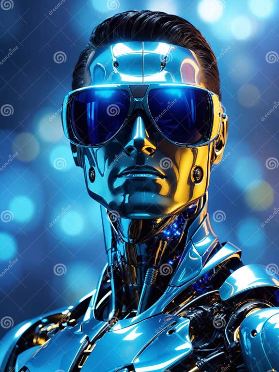 Realistic Futuristic Biorobot Man. the Concept of Future Technologies, Artificial Intelligence ...