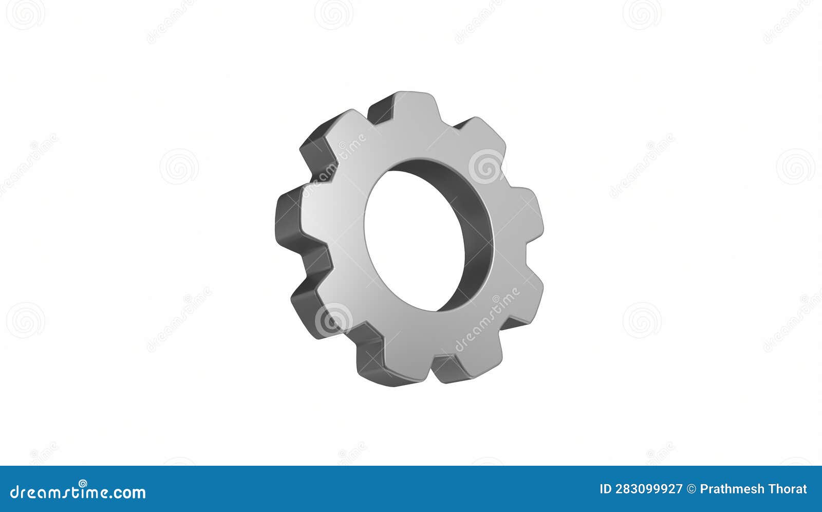 Realistic Gear Sign 3d Illustration Icon on White Empty Background ...